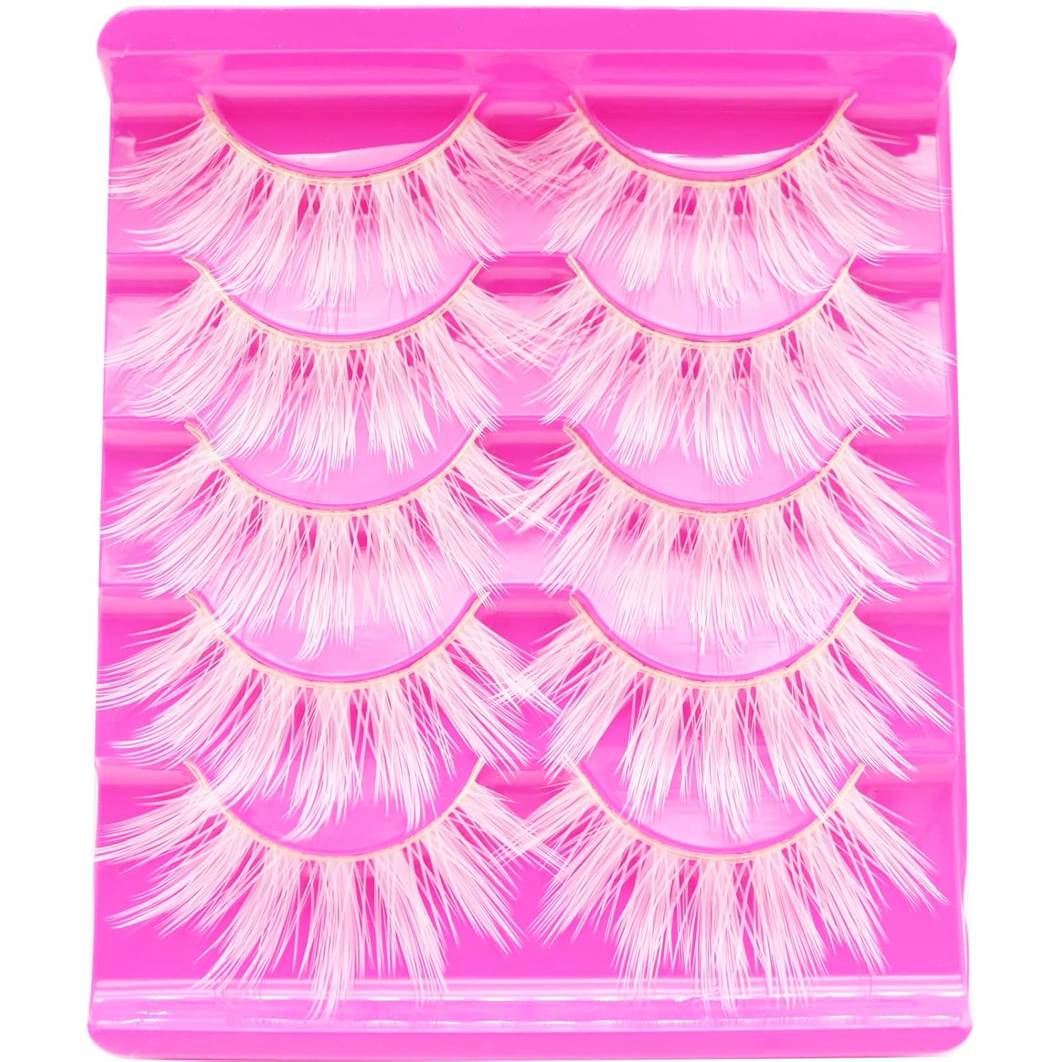 Amazon.com: White Lashes Halloween False Eyelashes Wispy 18mm Long ...