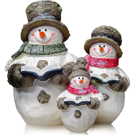 Hodao Christmas Decorations Indoor Christmas Snowman Figurines for Home ...
