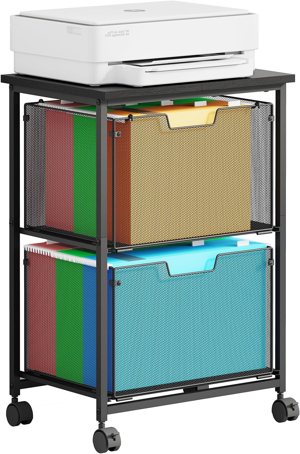 Amazon.com: Letter/Legal Rolling File Cabinet Cart, 2 Drawers Filing ...