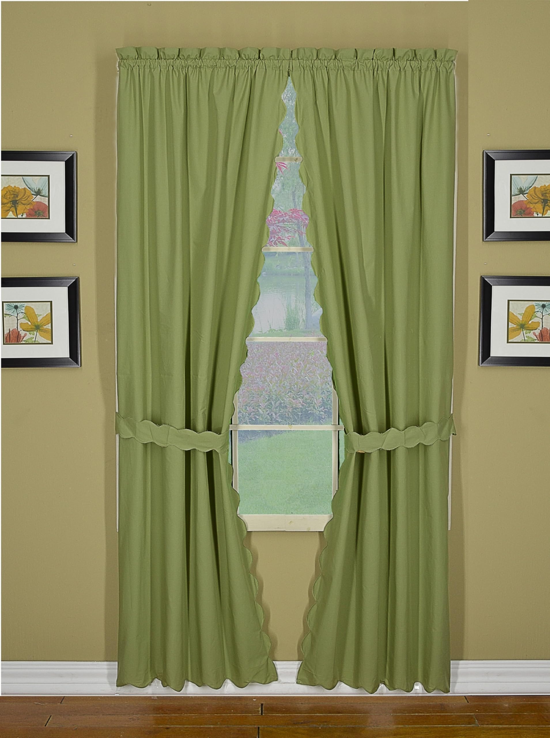 Amazon.com: Today's Curtain, Orleans Scallop Curtain, Sage 84" Panel ...