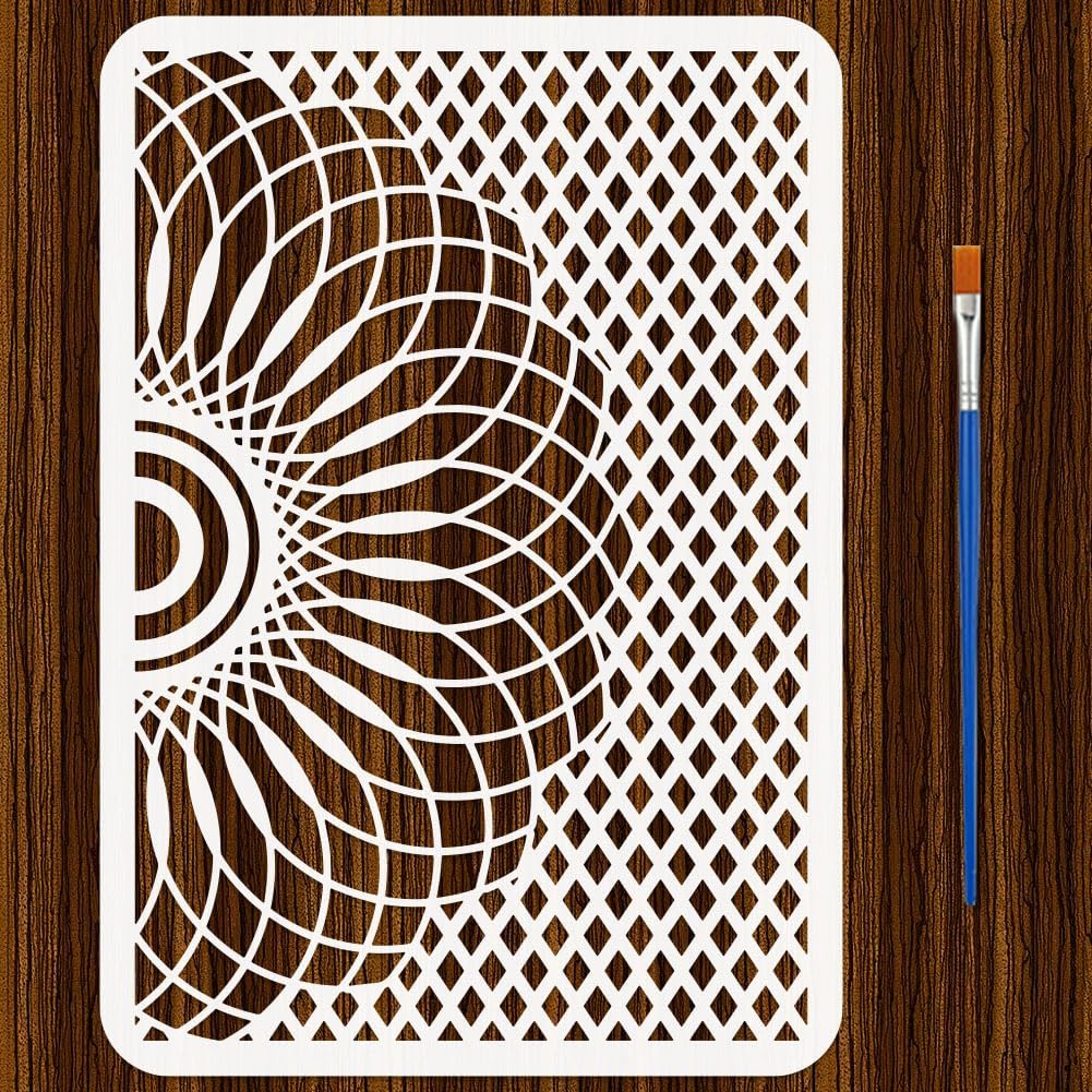 Amazon.com: FINGERINSPIRE Spiral Matrix Stencil with Paint Brush 8.3x11 ...
