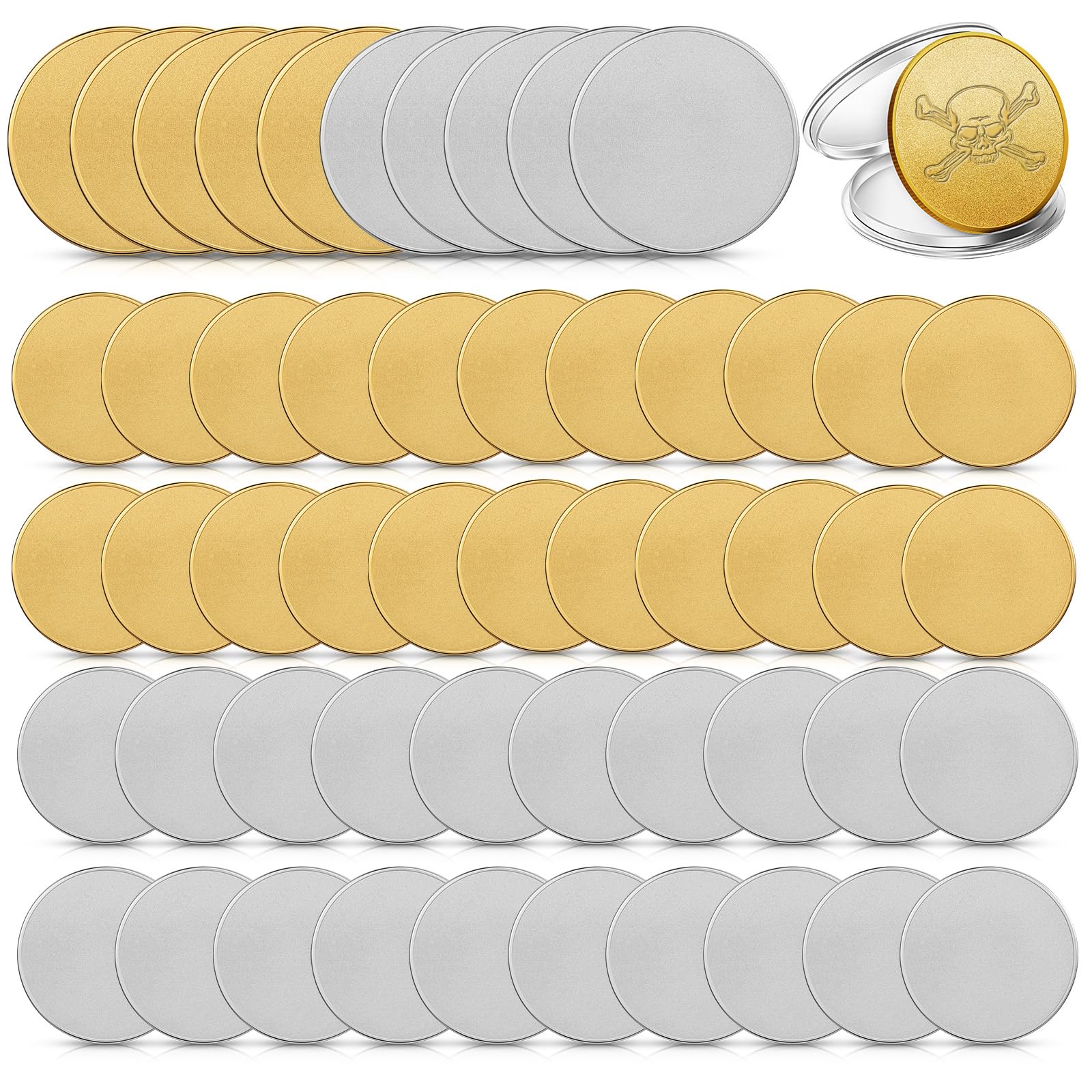 Amazon.com: Hinly 50 Pcs Blank Challenge Coins Threaded Edged 40 mm ...