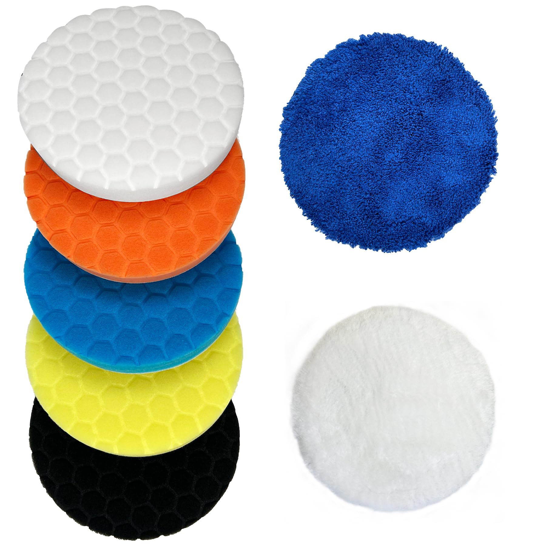 Amazon.com: Konvixon Buffing Polishing Pads 5 Inch - 7Pcs 125mm Face ...