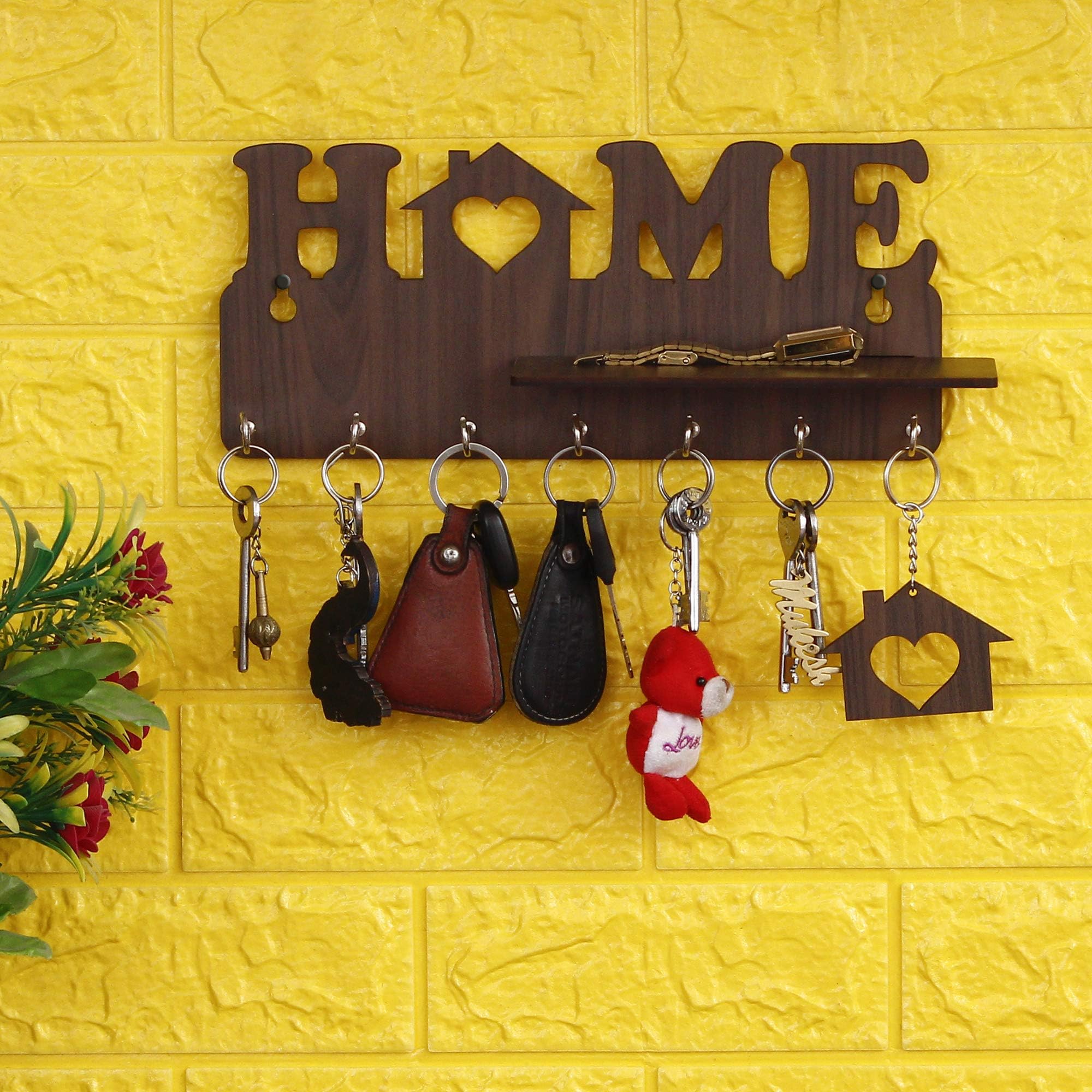 Webelkart Premium Home Keys Wooden Key Holder (29 cm x 13.5 cm x 0.4 cm ...
