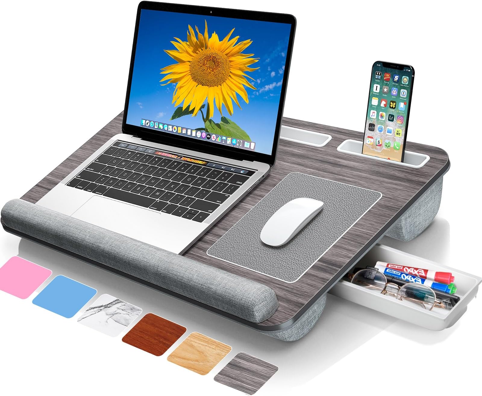 Amazon.com: Lap Desk Portable Laptop Bed Table, Computer Lap Desk with ...