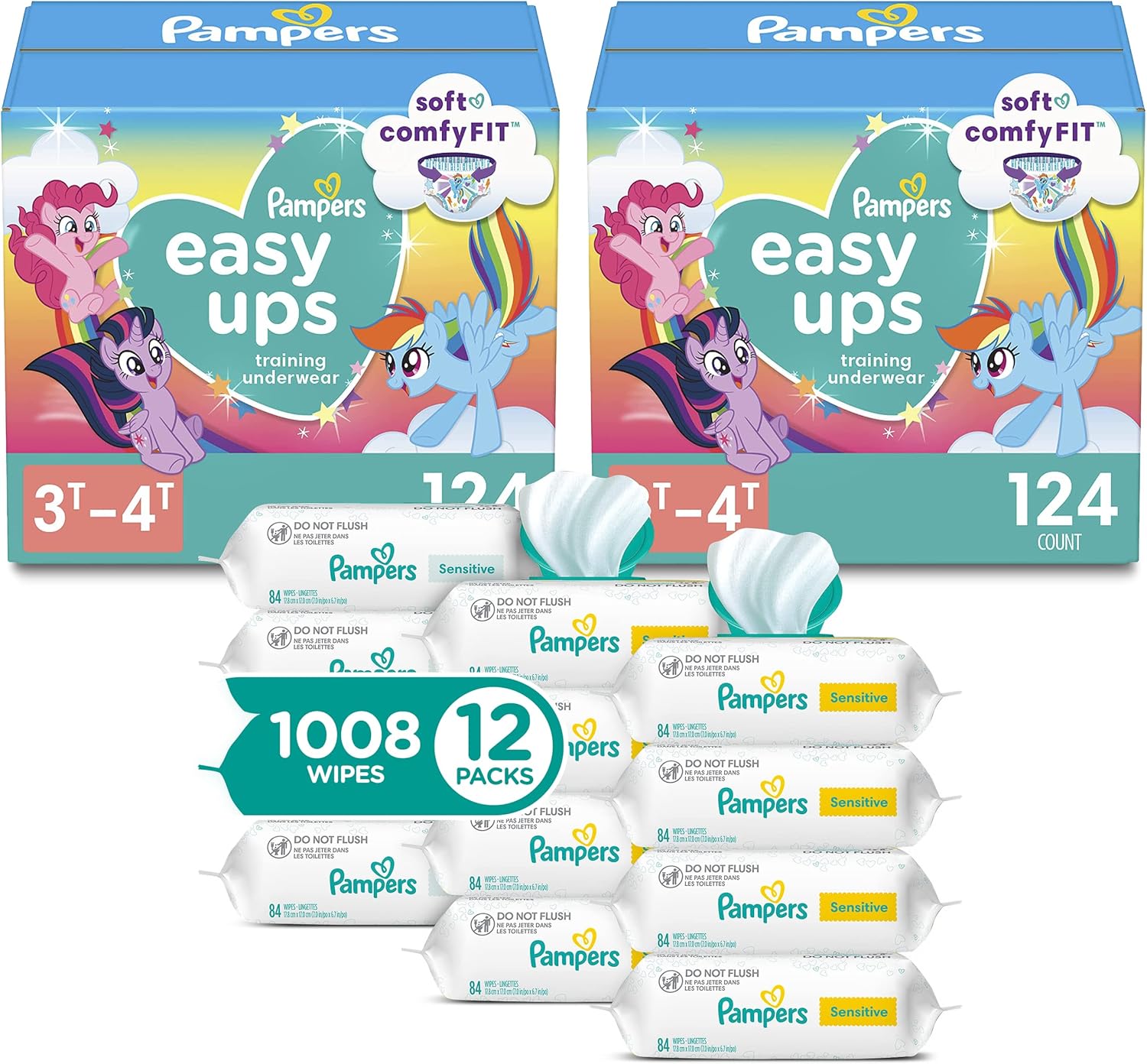 Amazon.com: Pampers Easy Ups Pull On Training Underwear Girls, 3T-4T, 2 ...