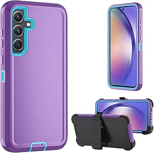Funda para Samsung Galaxy A55 5G, funda A55 5G, con clip de cinturón y protector de ...