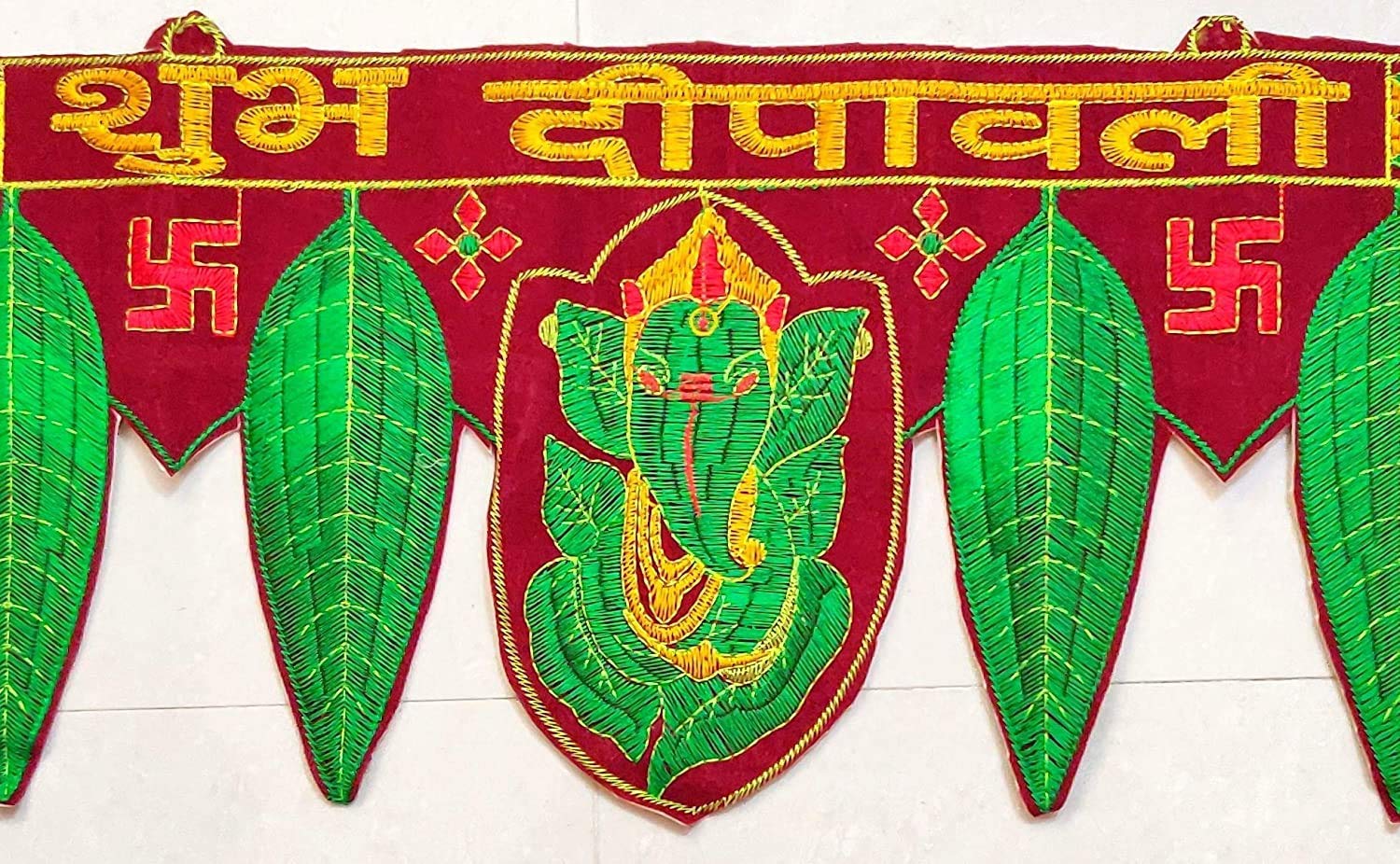 Shubh Creation Handmade Shee Ganesha With Leaf Diwali Decoration ...