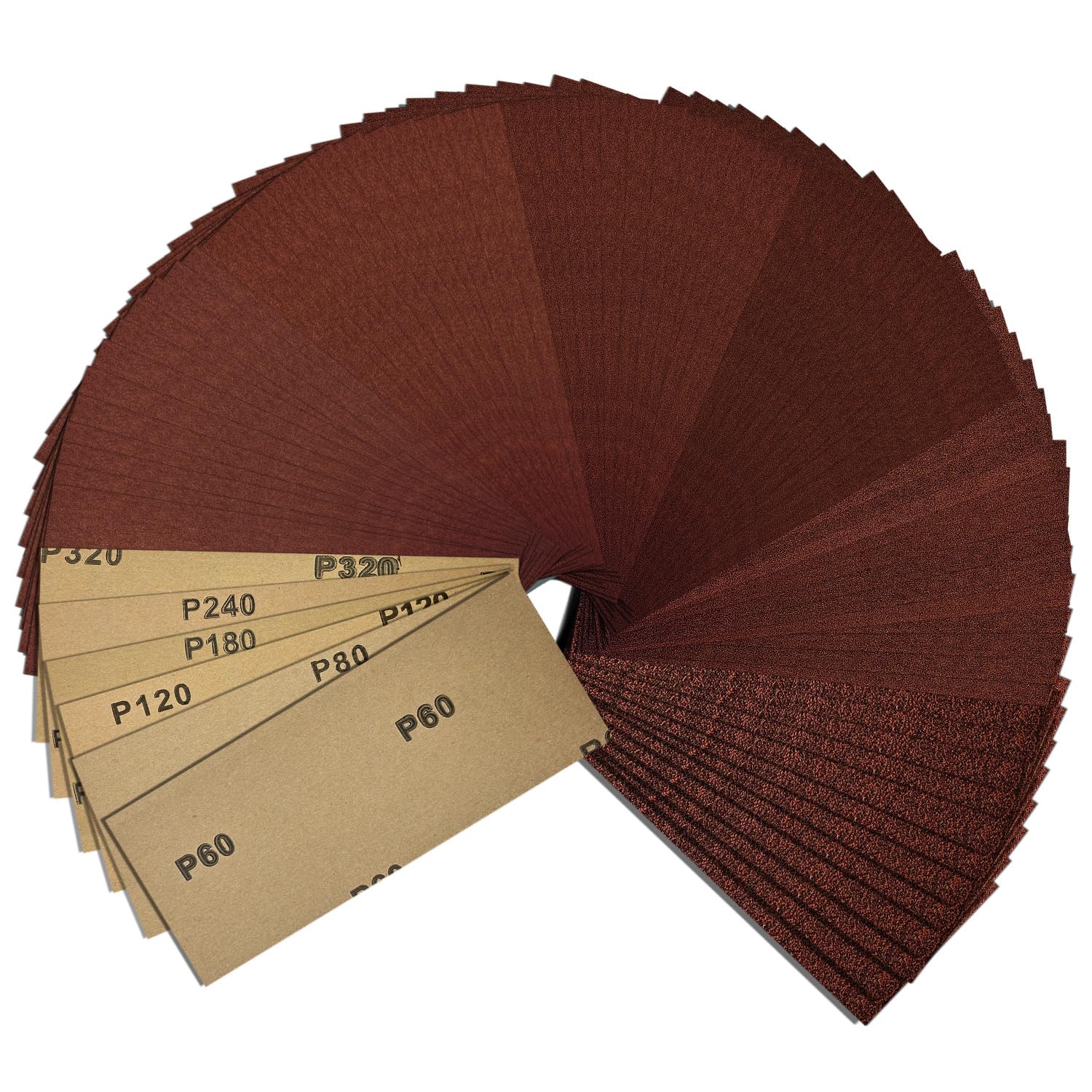 72 Pcs Sandpaper Set Sanding Paper 9"x3.6", Assorted Grit 60, 80, 120 ...