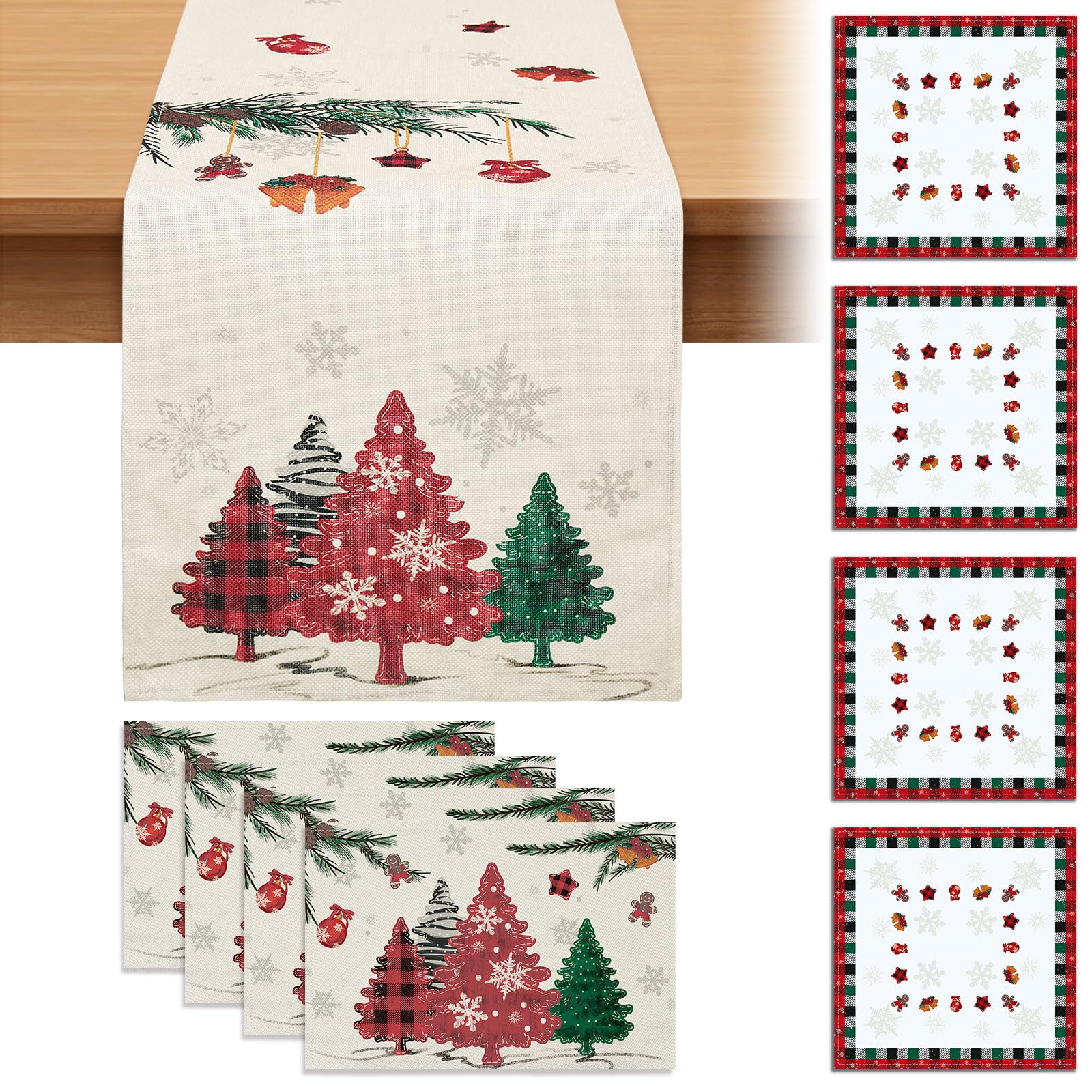 Amazon.com: Christmas Table Runner Set, Phestival Christmas Runner for ...