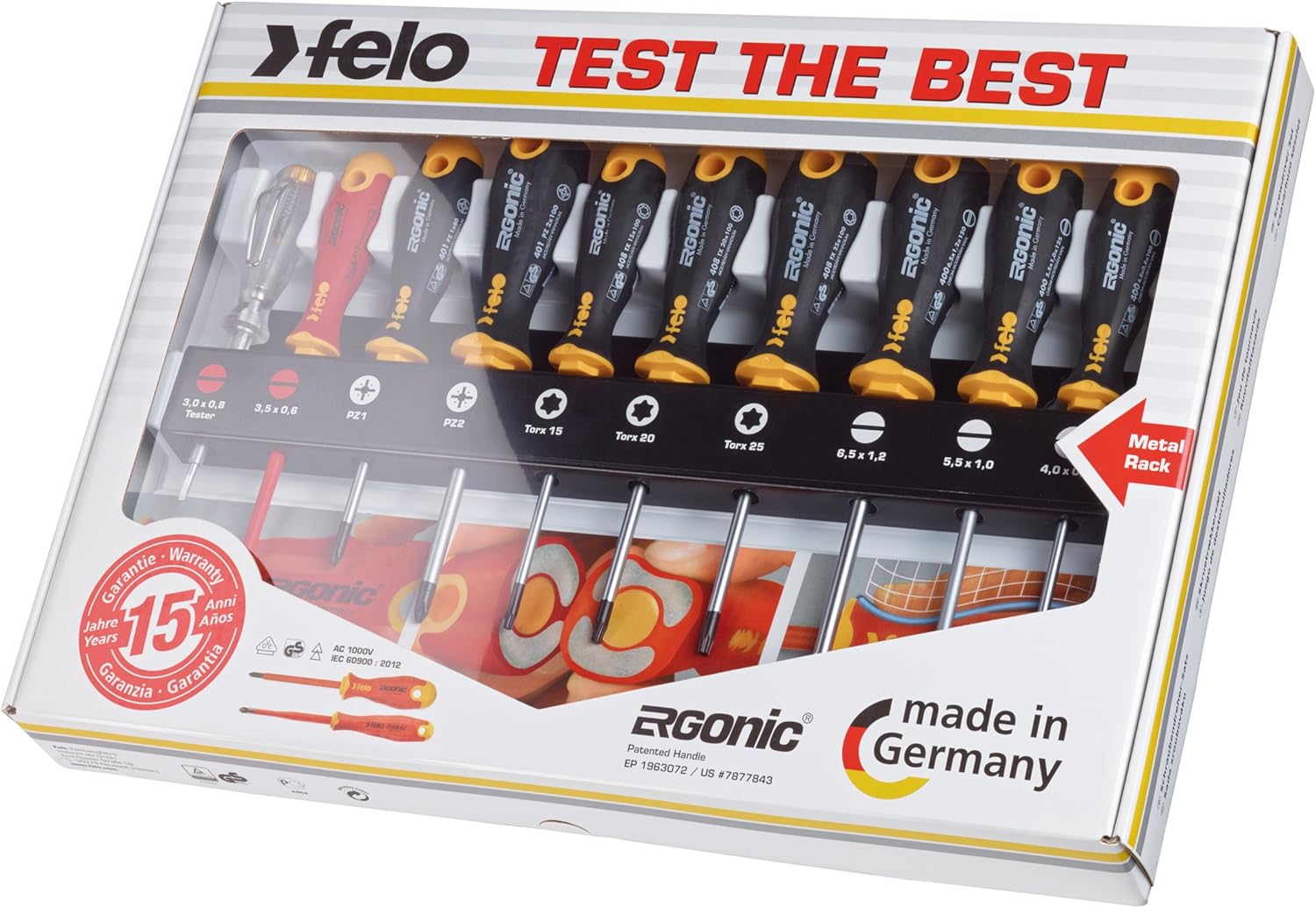 Felo Screwdriver Set XL Ergonic Mechanic PZ VDE 10 Pieces : Amazon.co ...