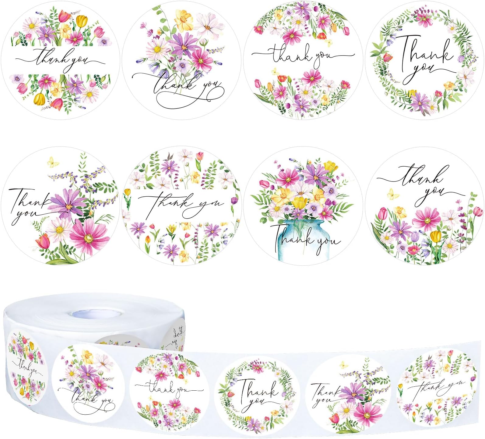 Amazon.com: 2" Round Wildflower Thank You Favor Stickers - Set of 40 ...
