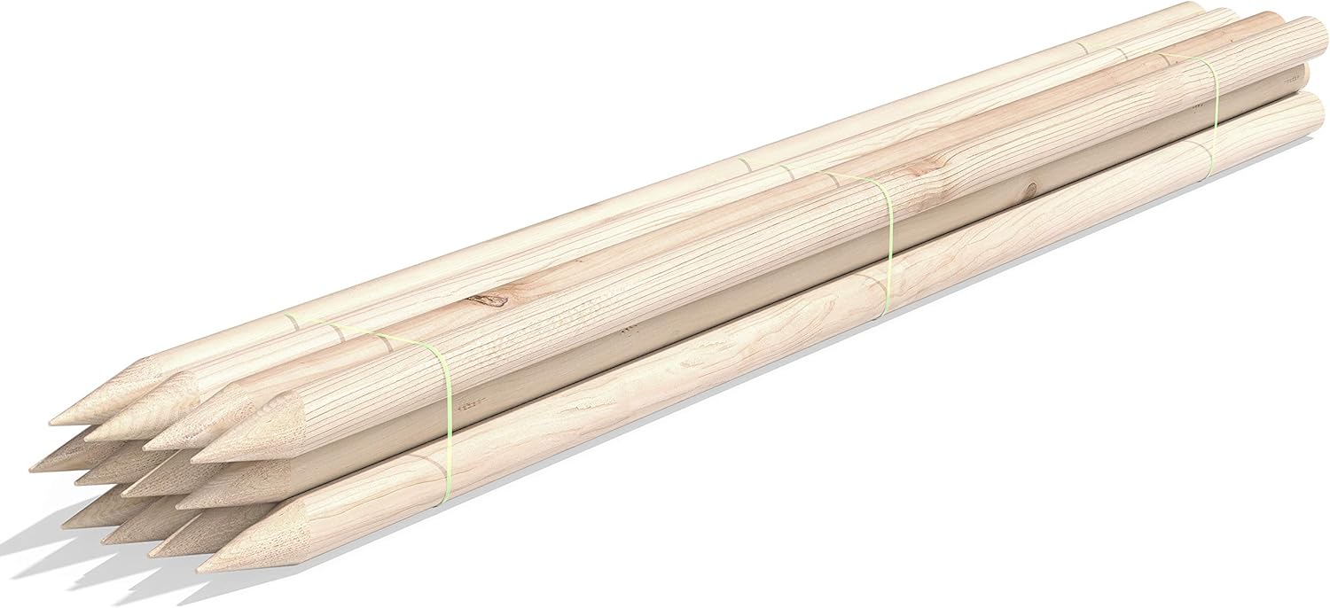 Amazon.com : Greenes Fence RC80NR612U Round Lodge Pole Stake, Untreated ...