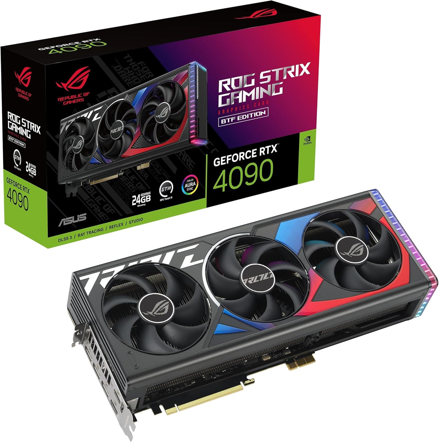 ASUS ROG Strix GeForce RTX 4090 BTF 24GB GDDR6X Gaming Graphics Card ...