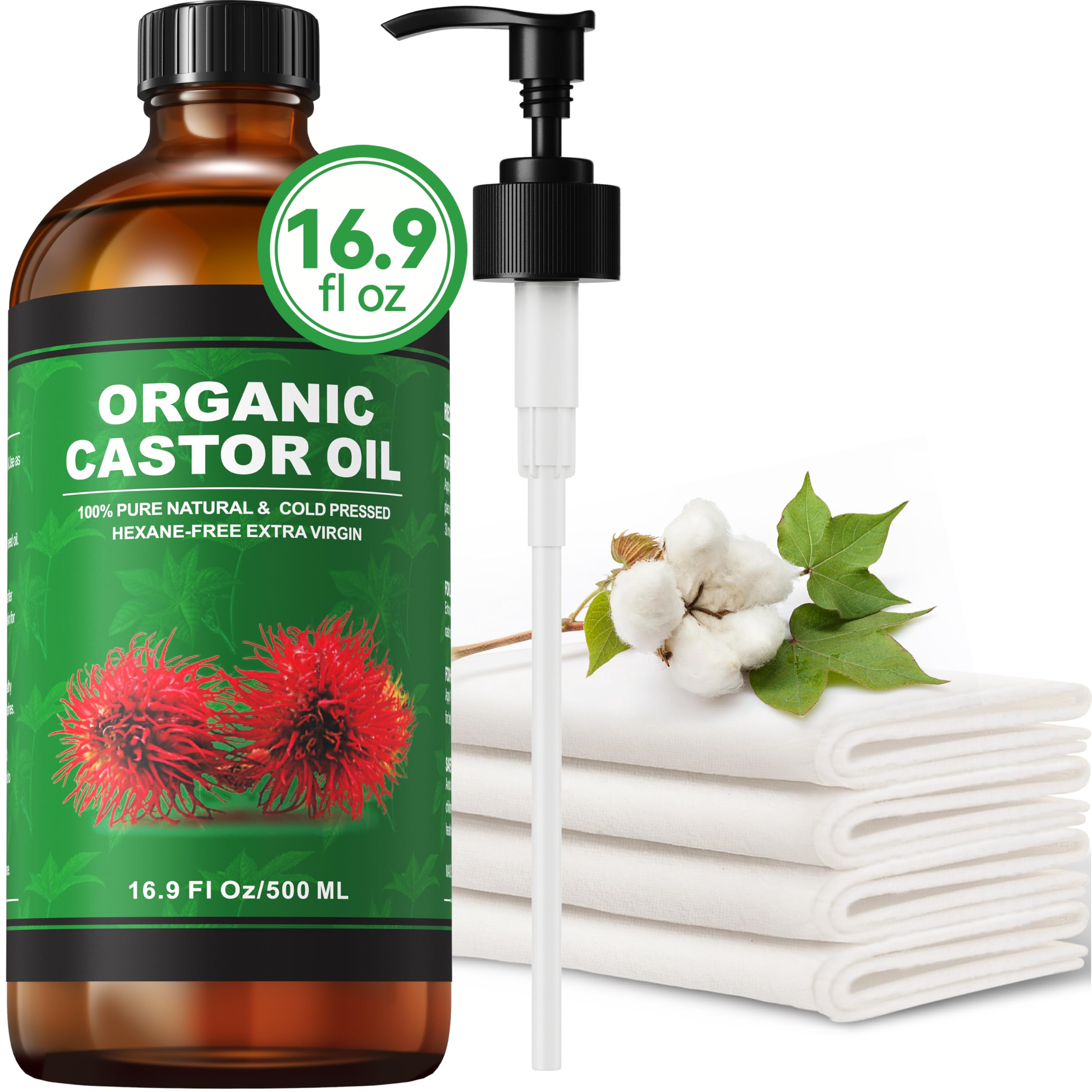 Amazon.com: Taoscare 16.9 oz Castor Oil Organic Cold Pressed Unrefined ...