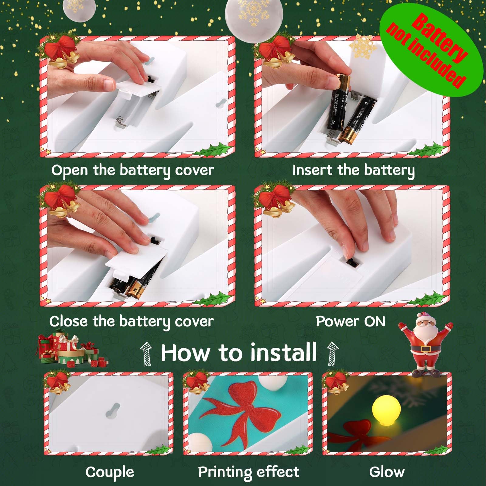 MERRY CHRISTMAS Letters LED Light Up Sign Decorations,14 Letters for Christmas Indoor Home Decor ...