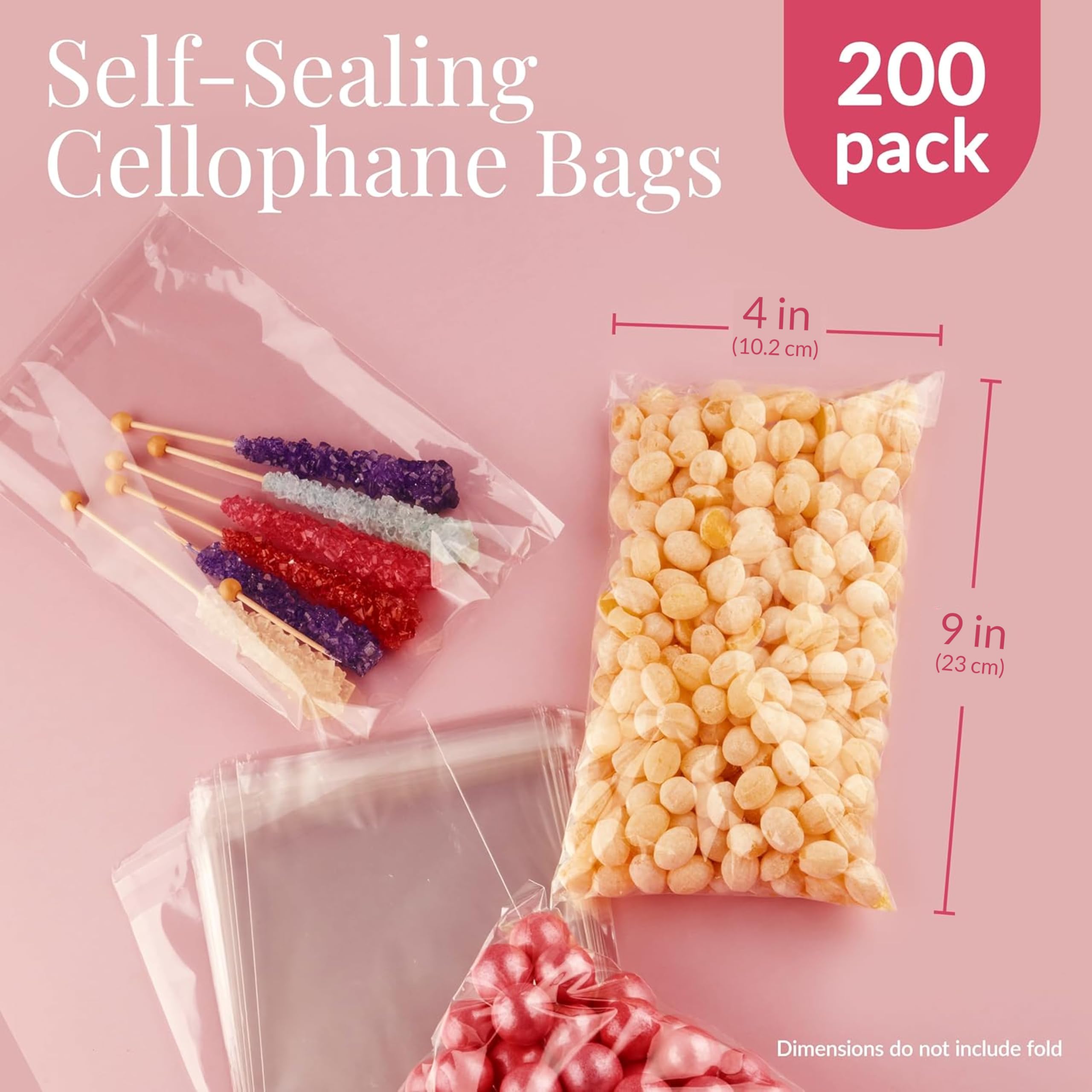 Snapklik.com : Prestee Self Sealing Cellophane Bags 4x9 Inches - 200 ...