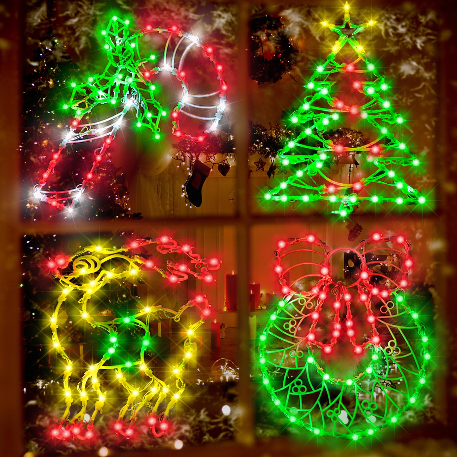 Amazon.com: Christmas Window Lights Decorations 16.5"LED Christmas ...