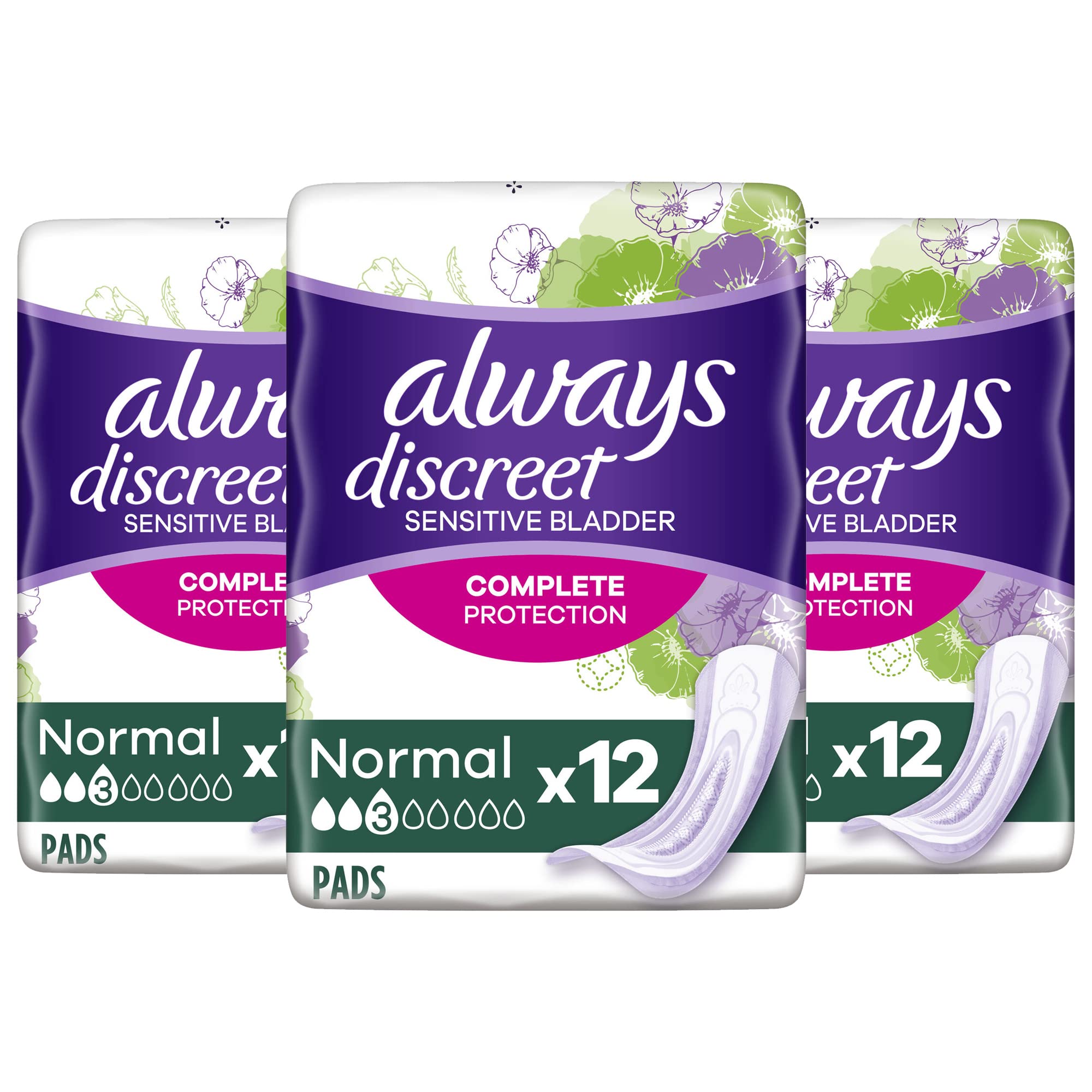 Always Discreet Incontinence Pads for Women, Normal for Sensitive ...