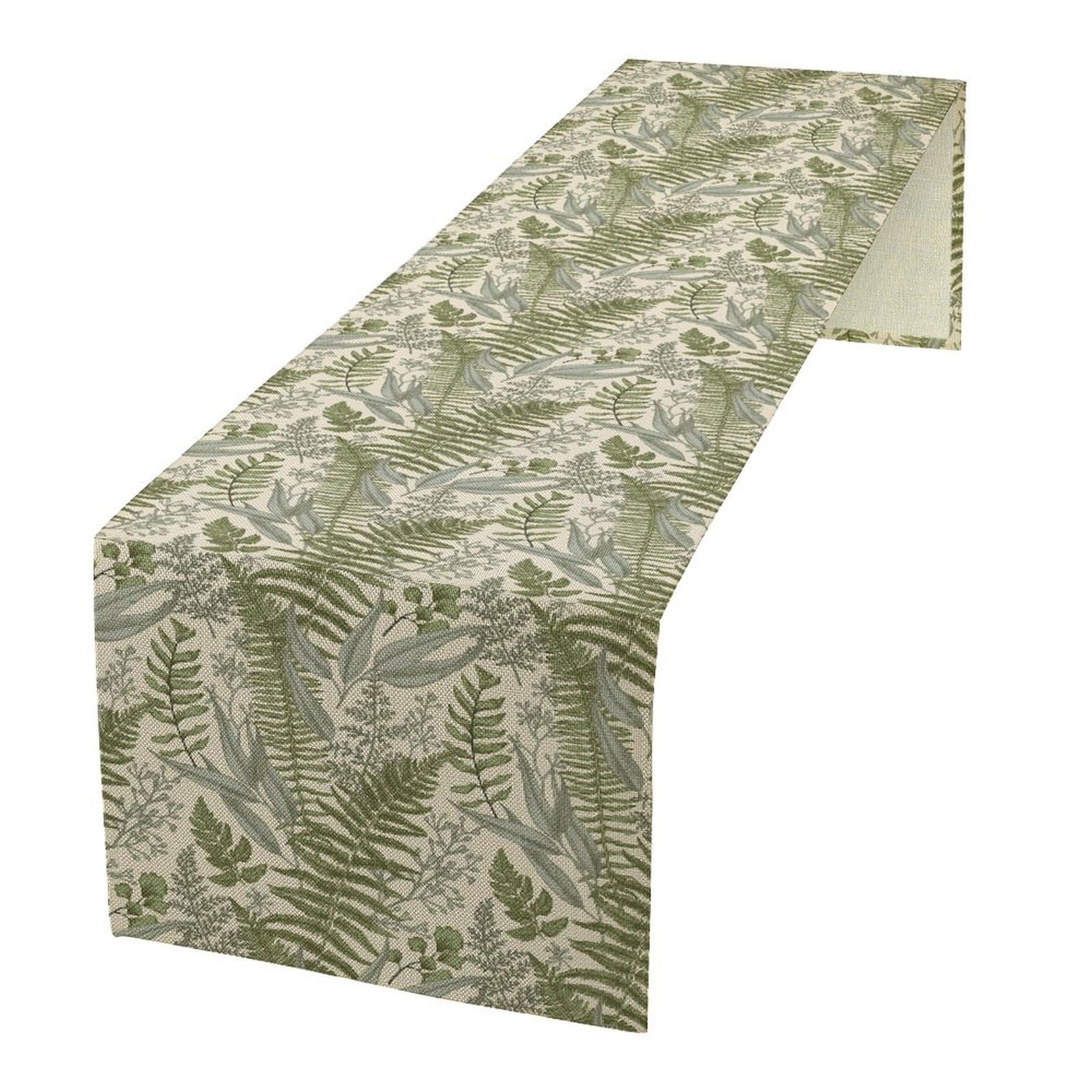 Amazon.com: Vintage Botanical Table Runner,Green Plant Wildflower ...