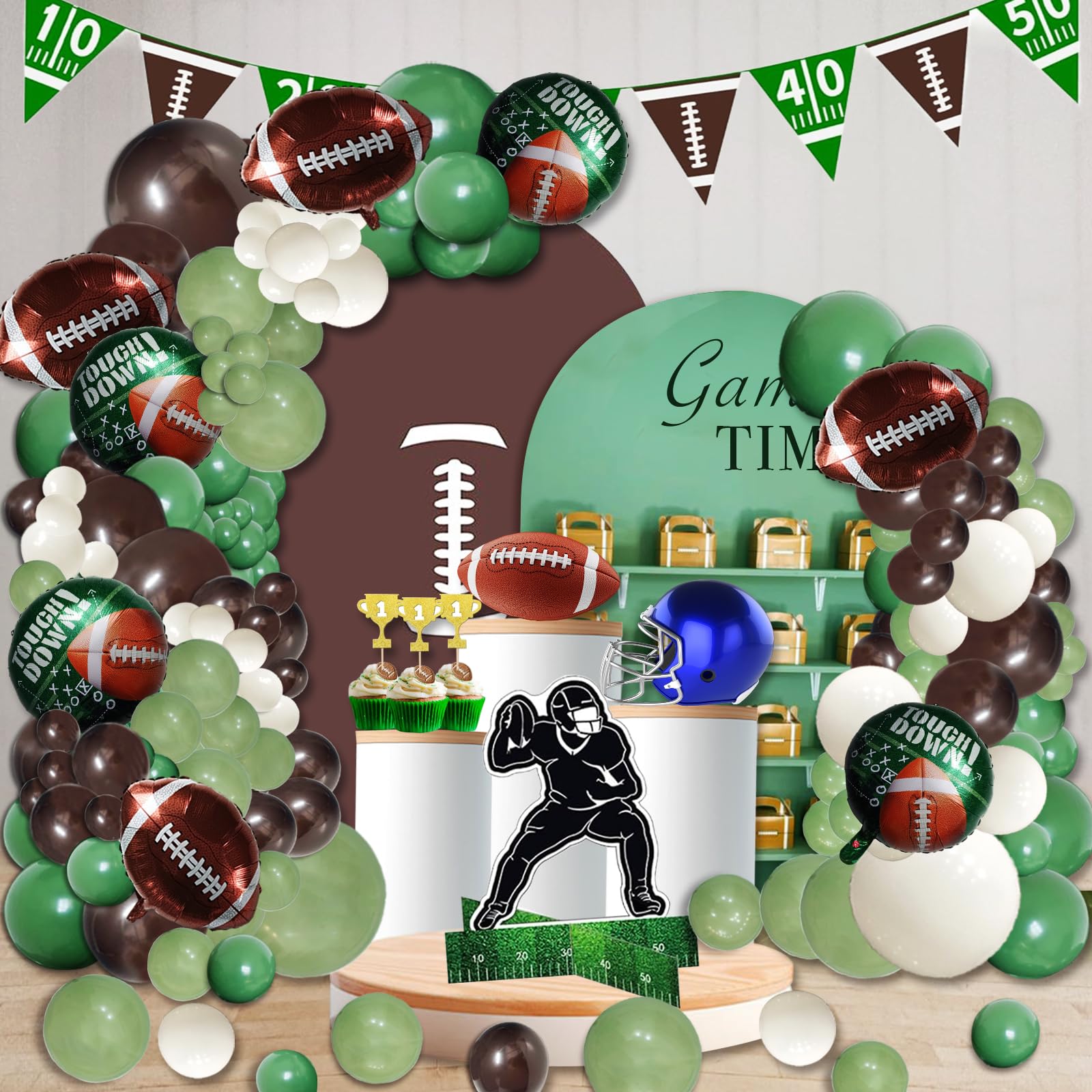 Amazon.com: Football Balloon Arch Garland Kit Superbowl Balloon Arch ...