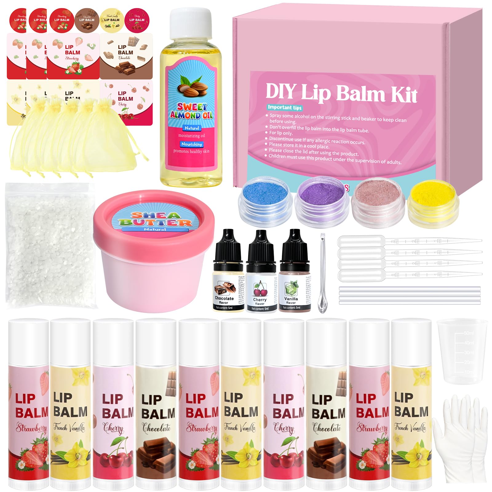 Amazon.com: JUYRLE Lip Balm Making Kit- DIY Lip Gloss Kit for Girls ...