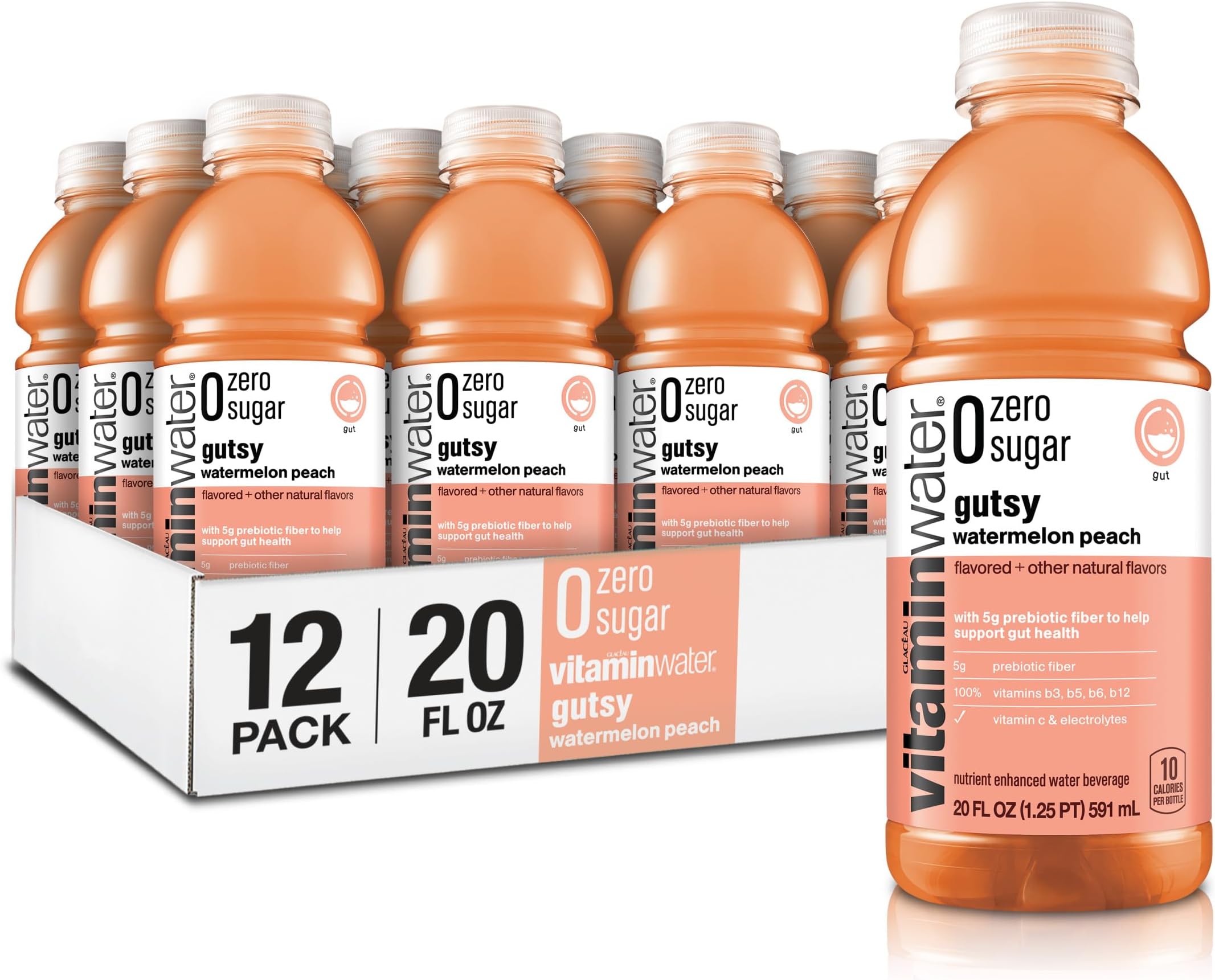 Amazon.com: vitaminwater zero sugar gutsy Bottles, 20 fl oz, 12 Pack ...