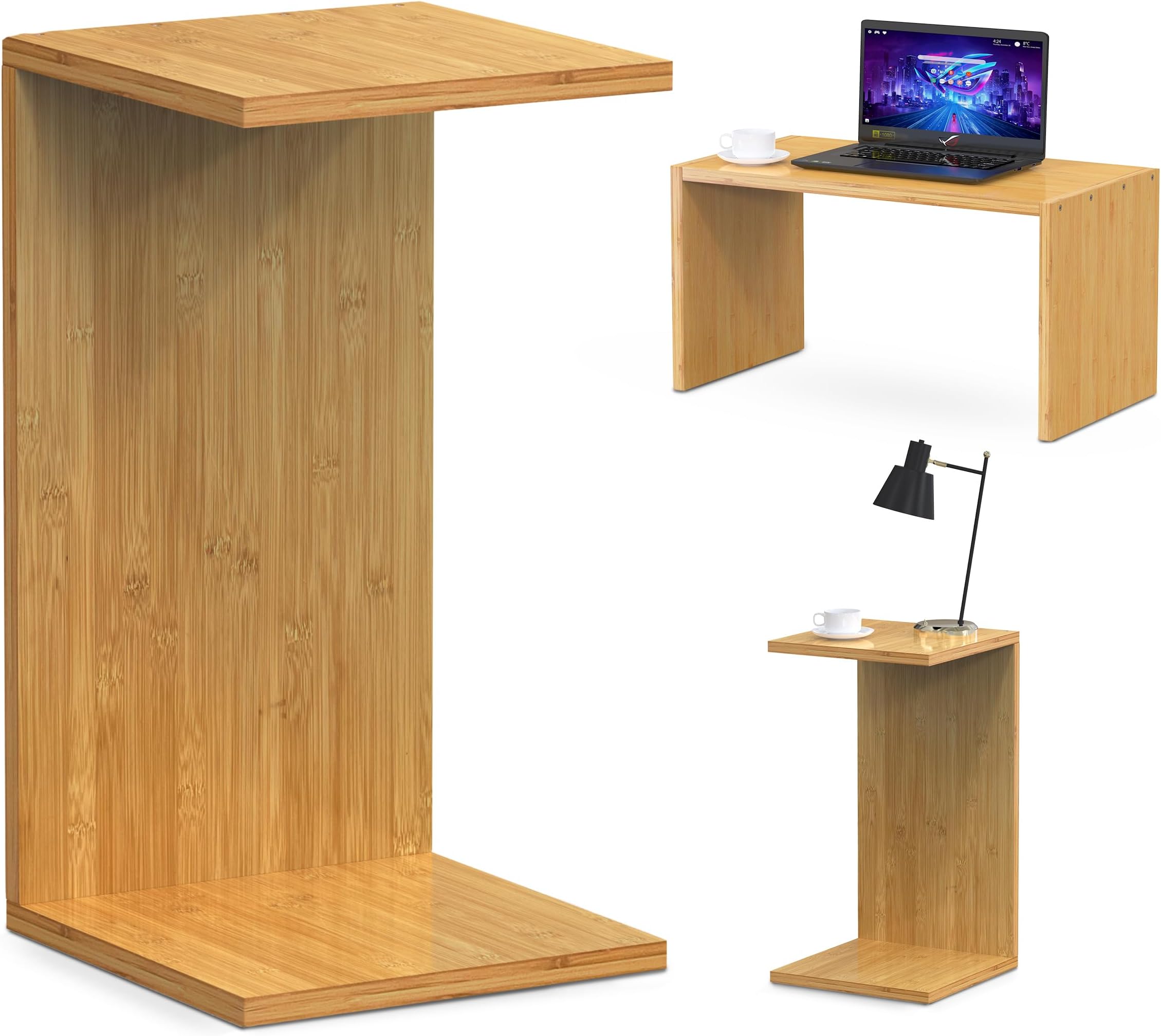 Amazon.com: Yhucertk C Table End Table, Couch Tables That Slide Under ...