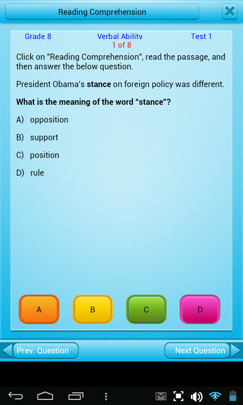 FREE QVprep Lite 8th grade maths (quantitative) and english (verbal ...