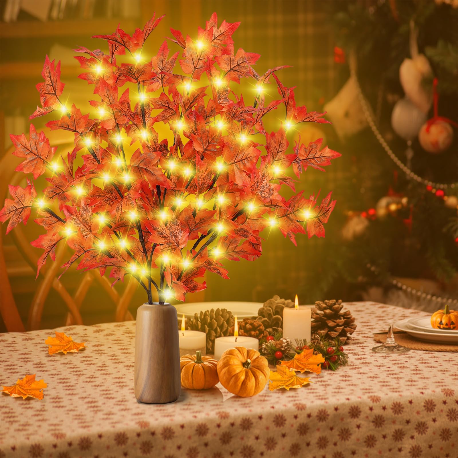 ( similar) 2 Pcs Lighted Fall Maple Branches - 30 Inch Light Up Fall ...