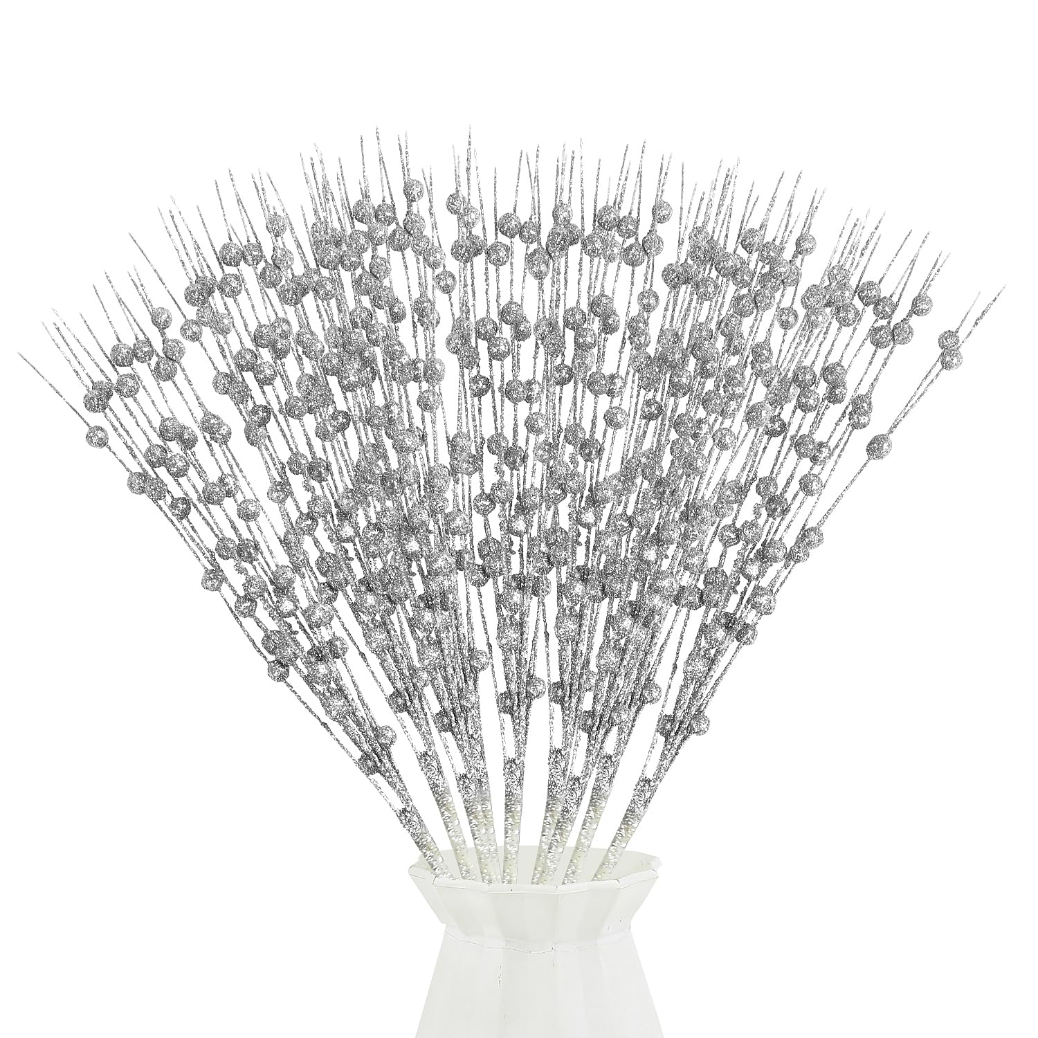 Amazon.com: DIYASY Silver Berry Stems for Christmas Tree Ornaments, 16. ...