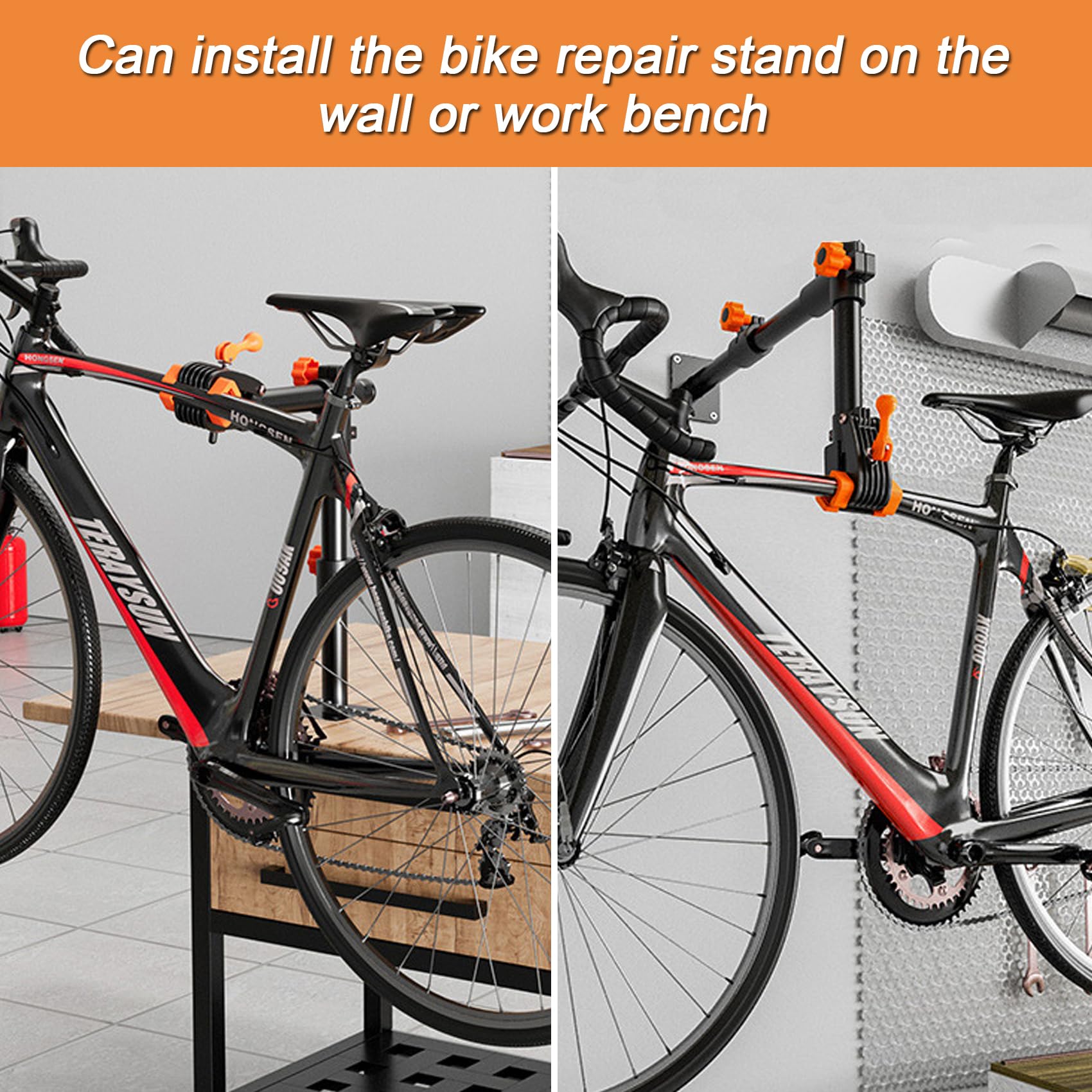 Snapklik.com : Bike Repair Stand Bench Wall Mount, Adjustable Clamp Workbench Rack For Road ...