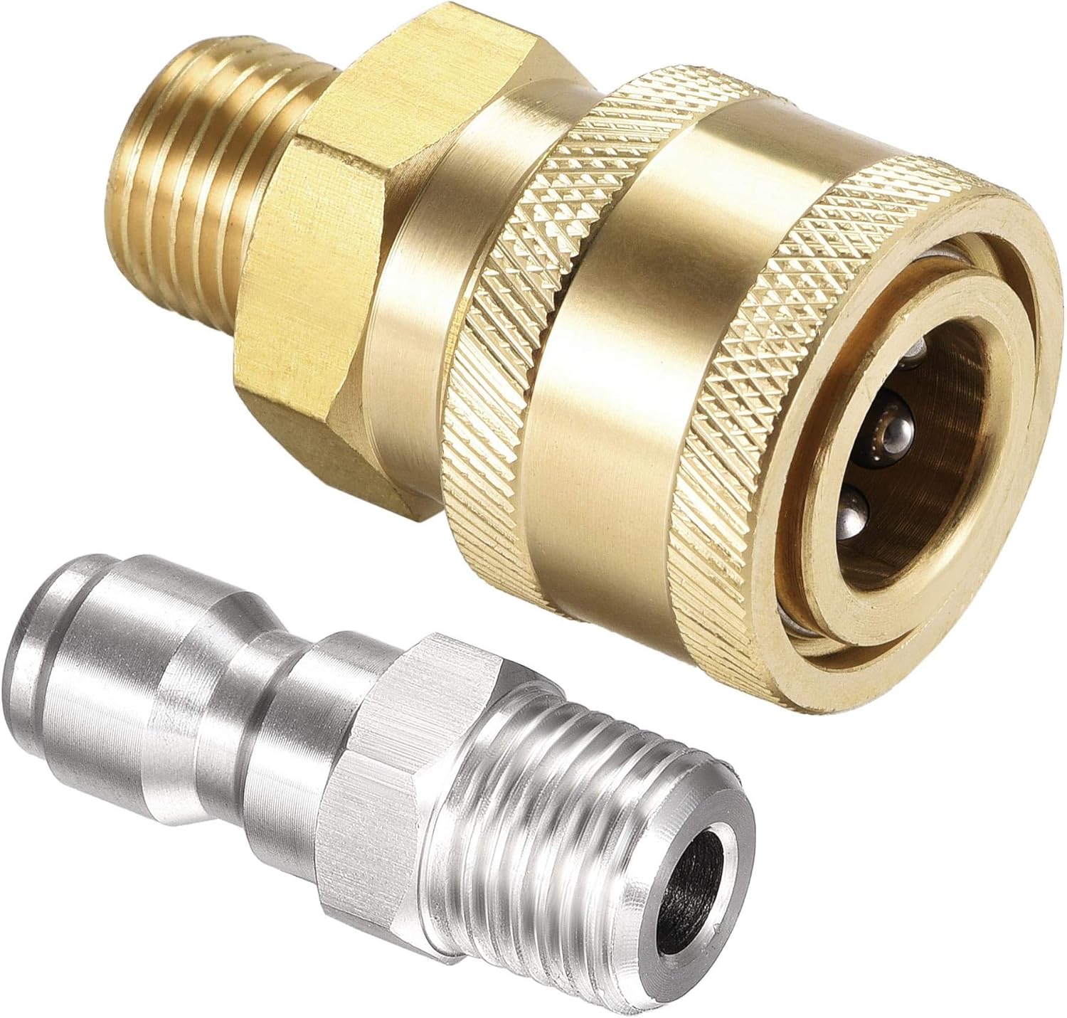 sourcing map Garden Hose Brass Quick Connect Set Fittings G1/4 Male ...