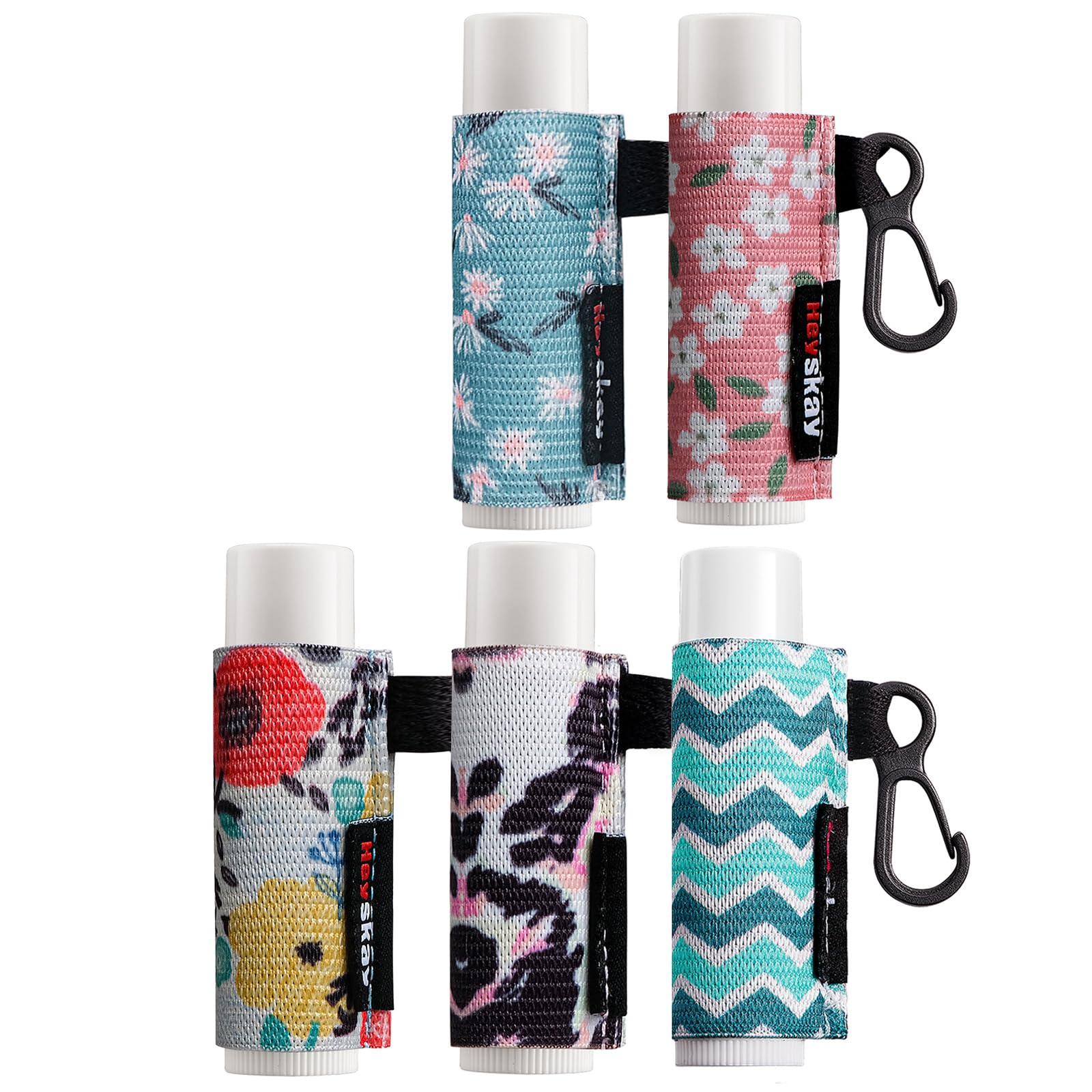 Amazon.com : HEYSKAY 5pcs Lip Balm Holder Keychain Lipstick Sleeves ...
