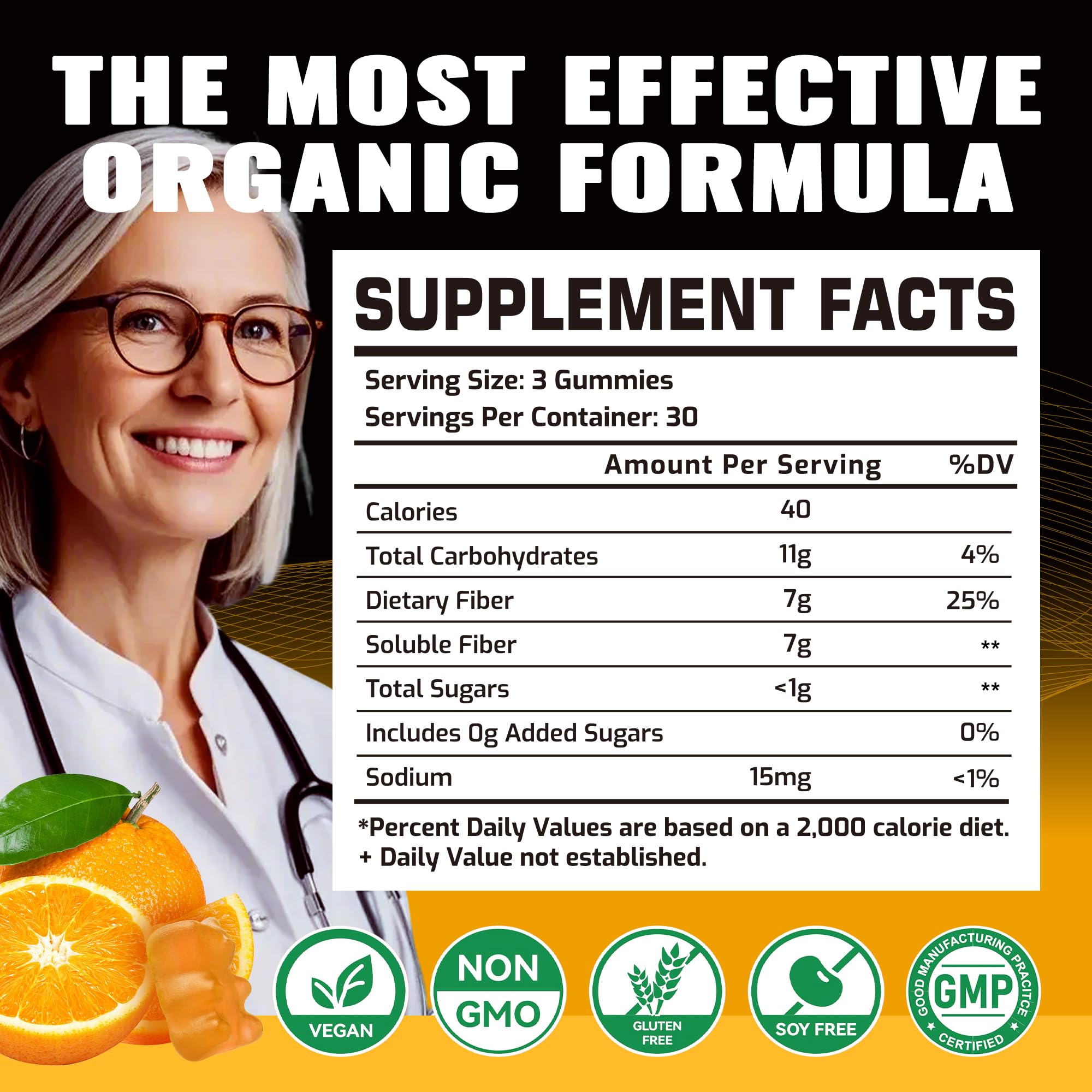 Snapklik.com : Prebiotic Fiber Gummies For Adults, 7G Extra Strength ...