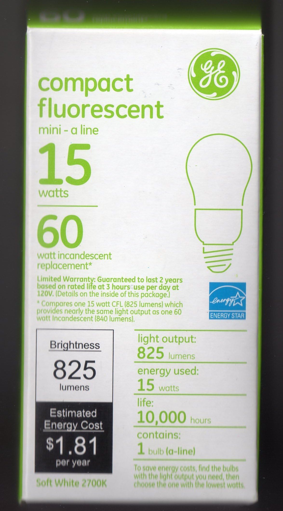GE 89629 - FLE11/2/G25XL Globe Screw Base Compact Fluorescent Light ...