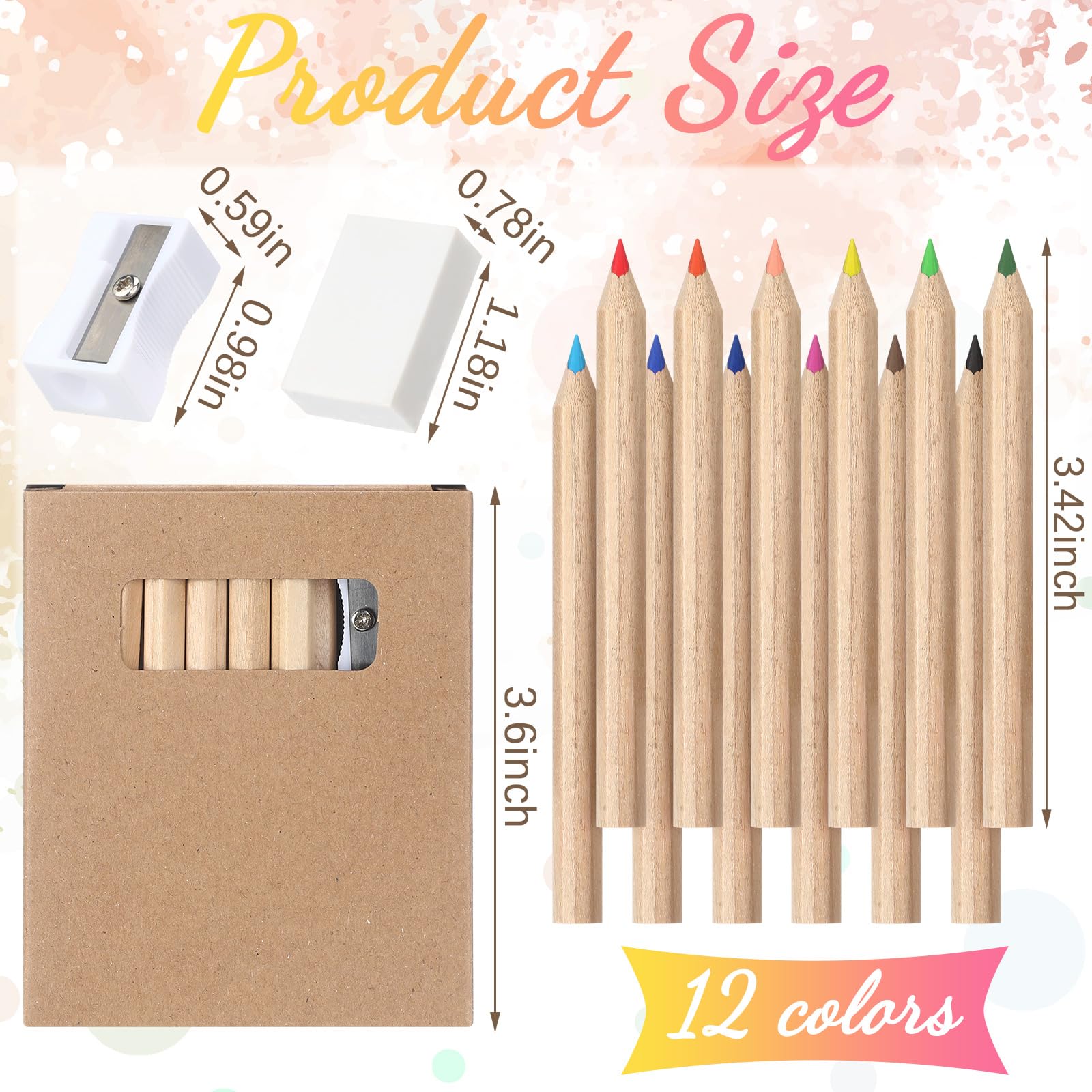 Snapklik.com : 48 Set Mini Colored Pencils Bulk For Kids 3.5 Inch ...