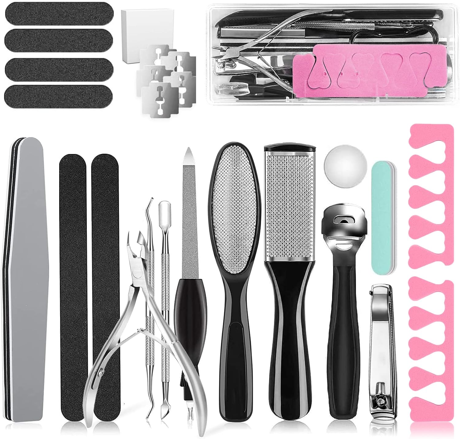 Pedicure Kit Set 20 in 1, Doni Foot Scrubber Pedicure Tools Set ...