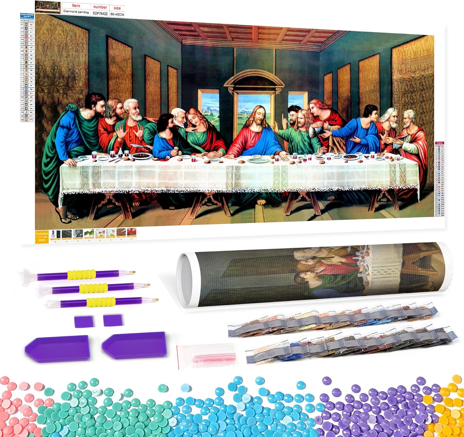 Amazon.com: DIY 5D Diamonds Painting Kits for Adults The Last Supper ...