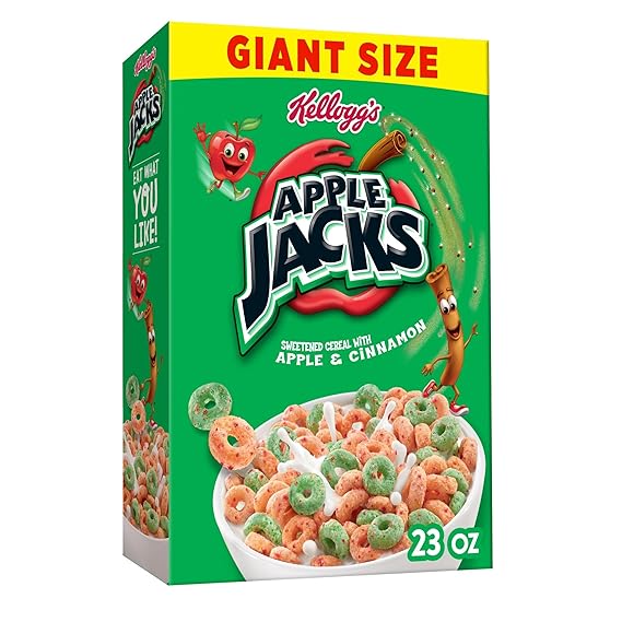 Amazon.com: Kellogg’s Apple Jacks Breakfast Cereal, Kids Snacks, Family ...