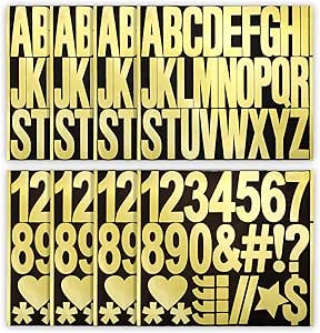 Amazon.com: 220pcs 8 Sheets Capital Letter and Number Stickers, 3 Inch ...
