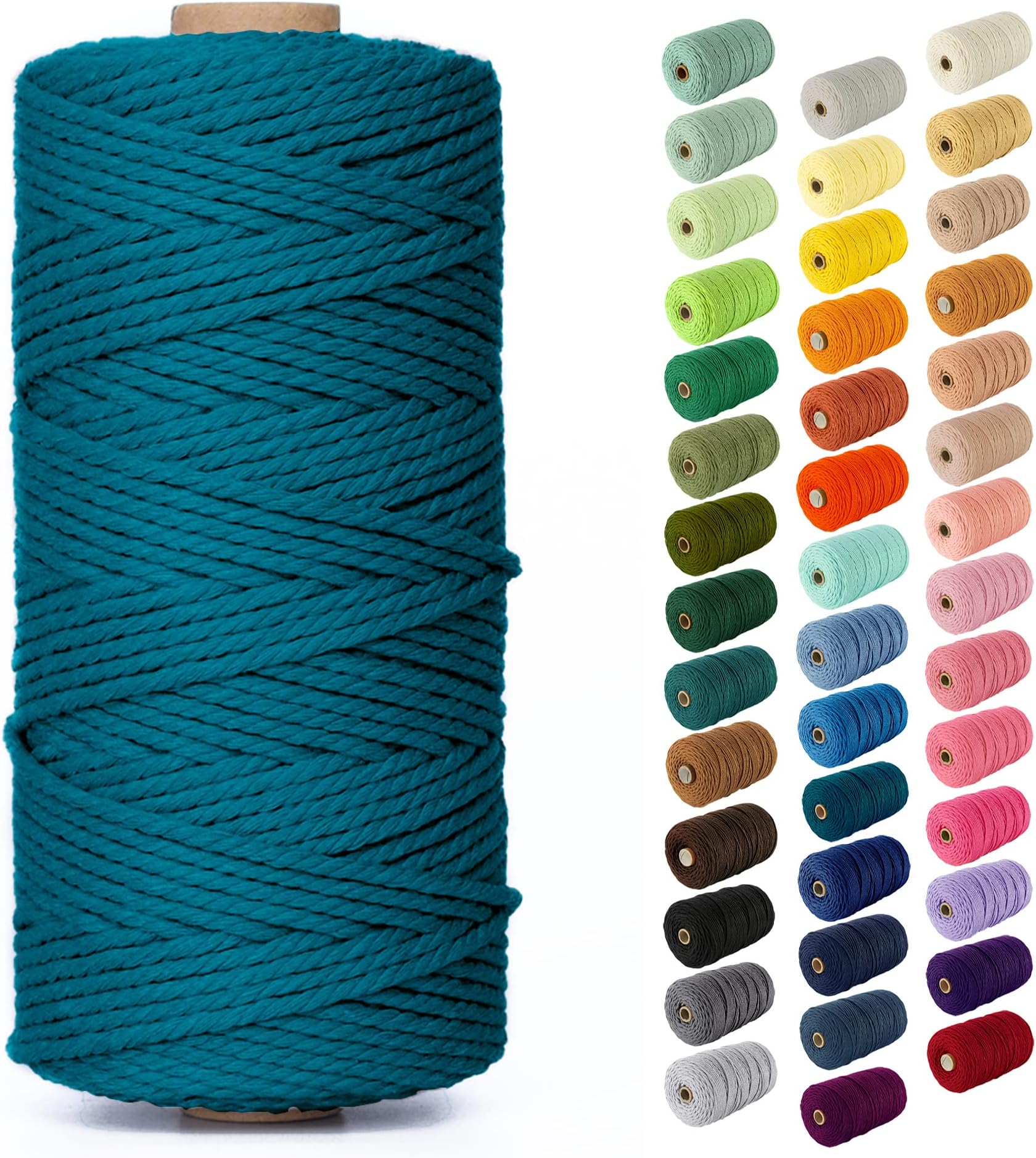 Amazon.com: BOCHIKNOT Braided 4mm Macrame Cord x 109yds - Braided Twist ...