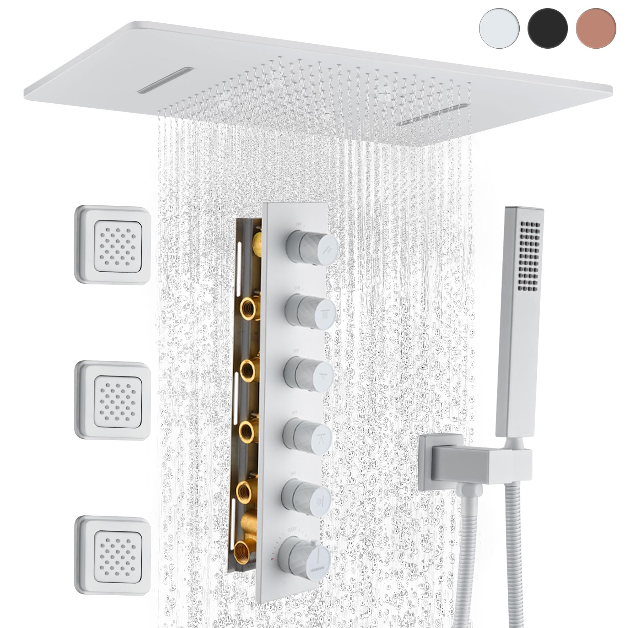 CASAINC 20 x 24 Inch Rain Shower Head with Handheld, Deluxe Full-body ...