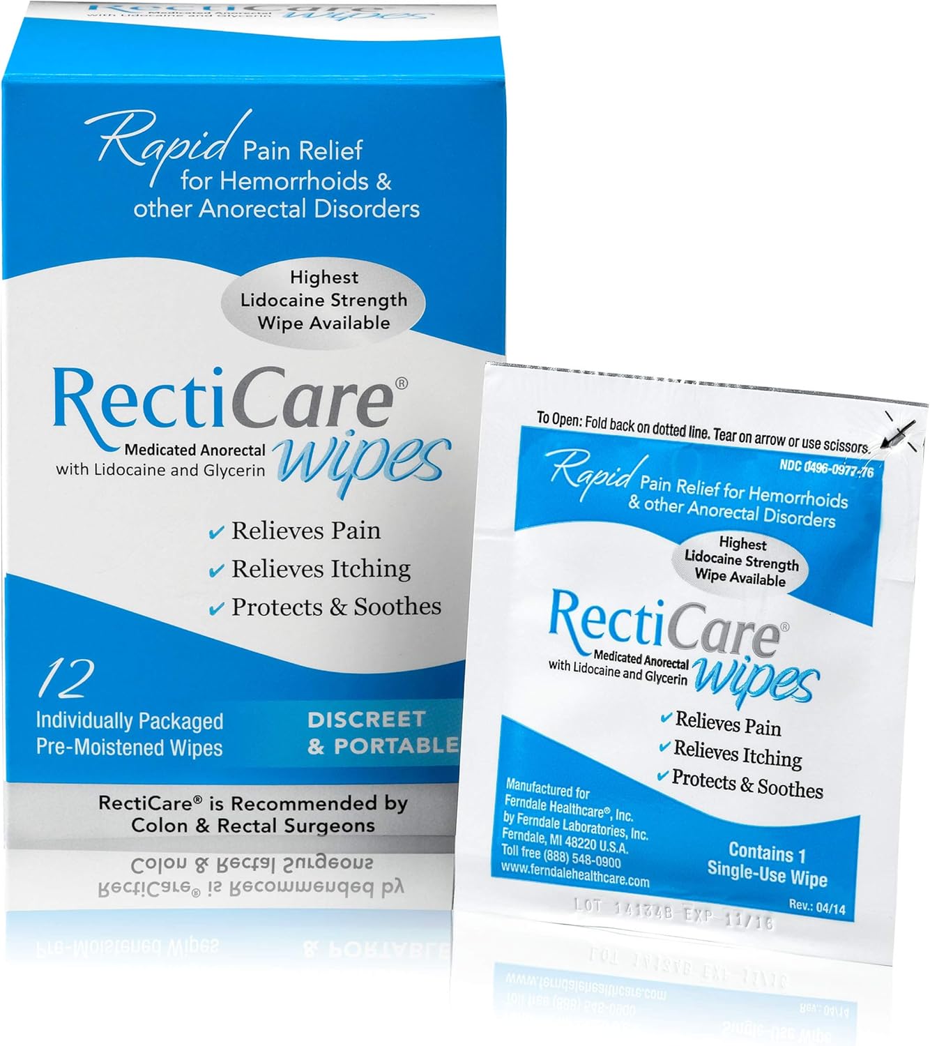 Amazon.com: RectiCare Medicated Anorectal Wipes – Maximum Strength ...