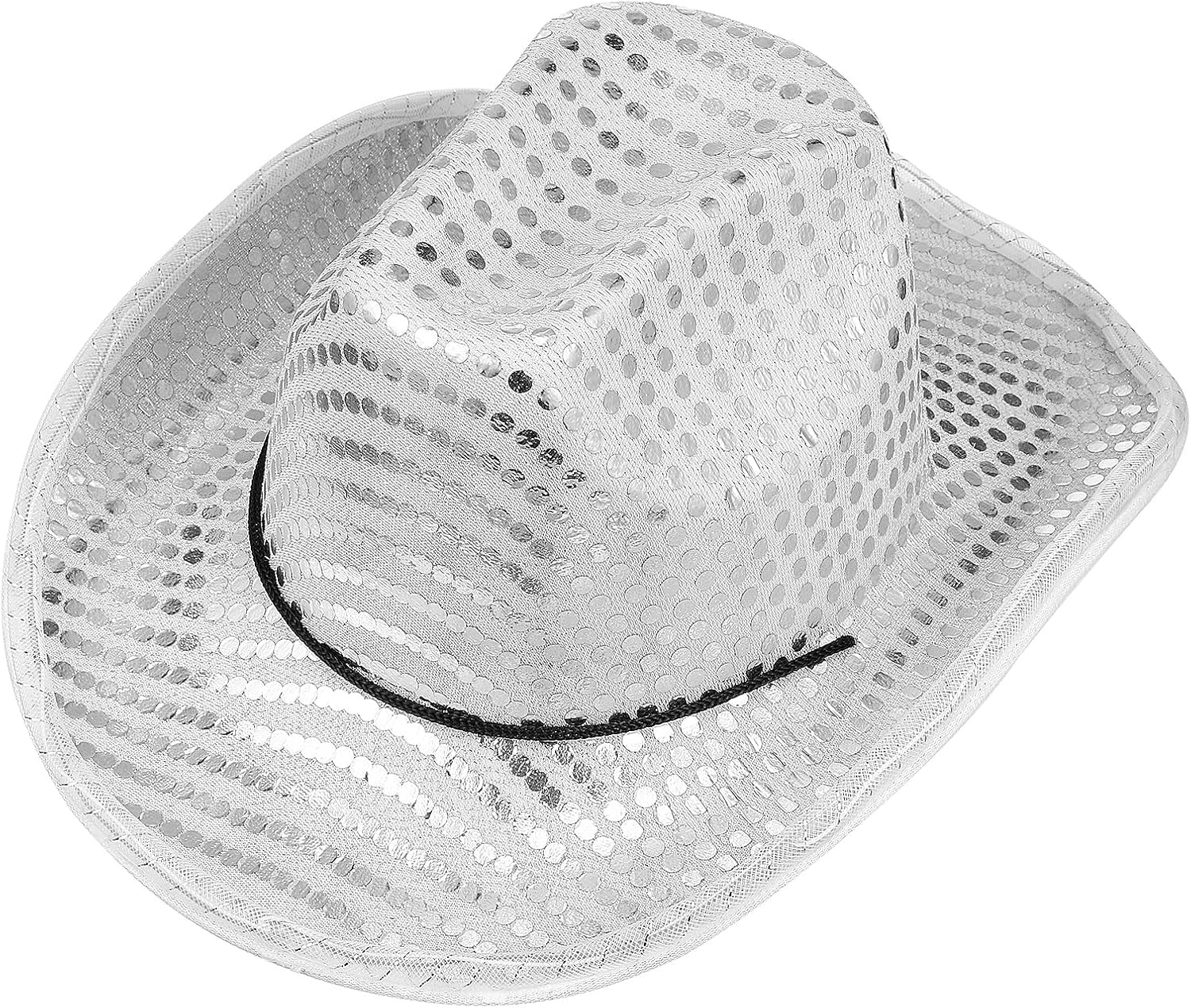 SAFIGLE Sparkly Silver Sequin Hat for Adults - Perfect Costume ...