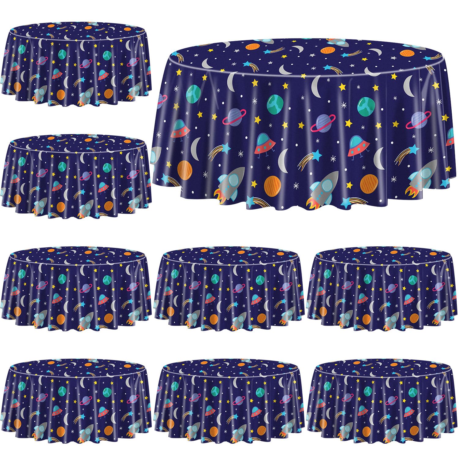 Amazon.com: PIXHOTUL Outer Space Tablecloths, Round Space Table Covers ...