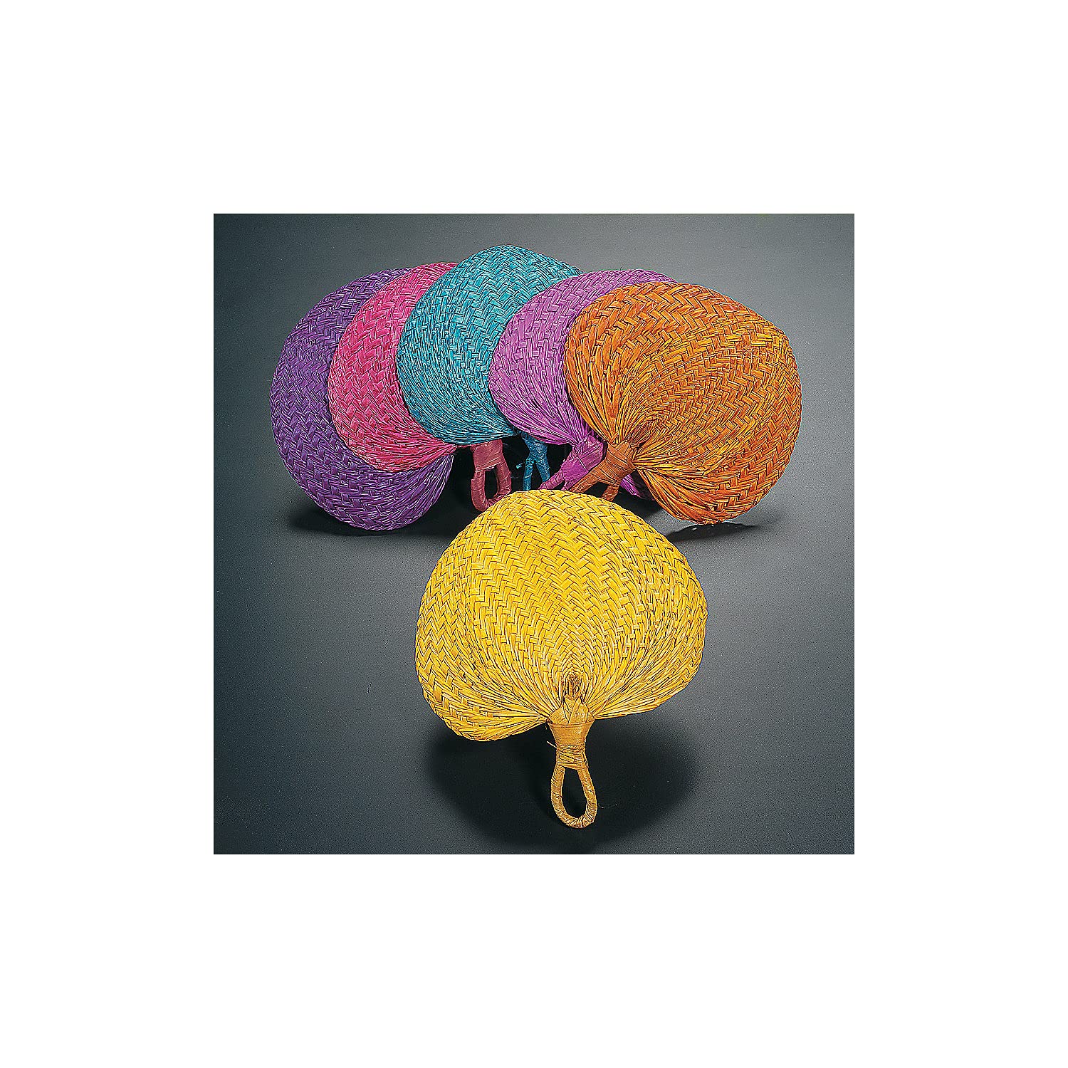 Amazon.com: 10" COLORED RAFFIA FANS - Party Supplies - 12 Pieces : Toys ...