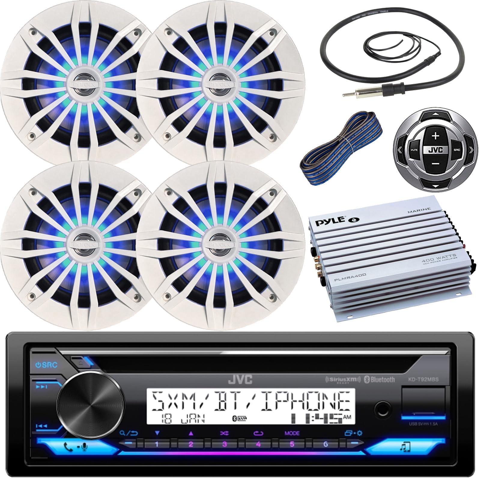 Amazon.com: JVC Single DIN Marine Bluetooth USB/AUX Stereo Digital ...