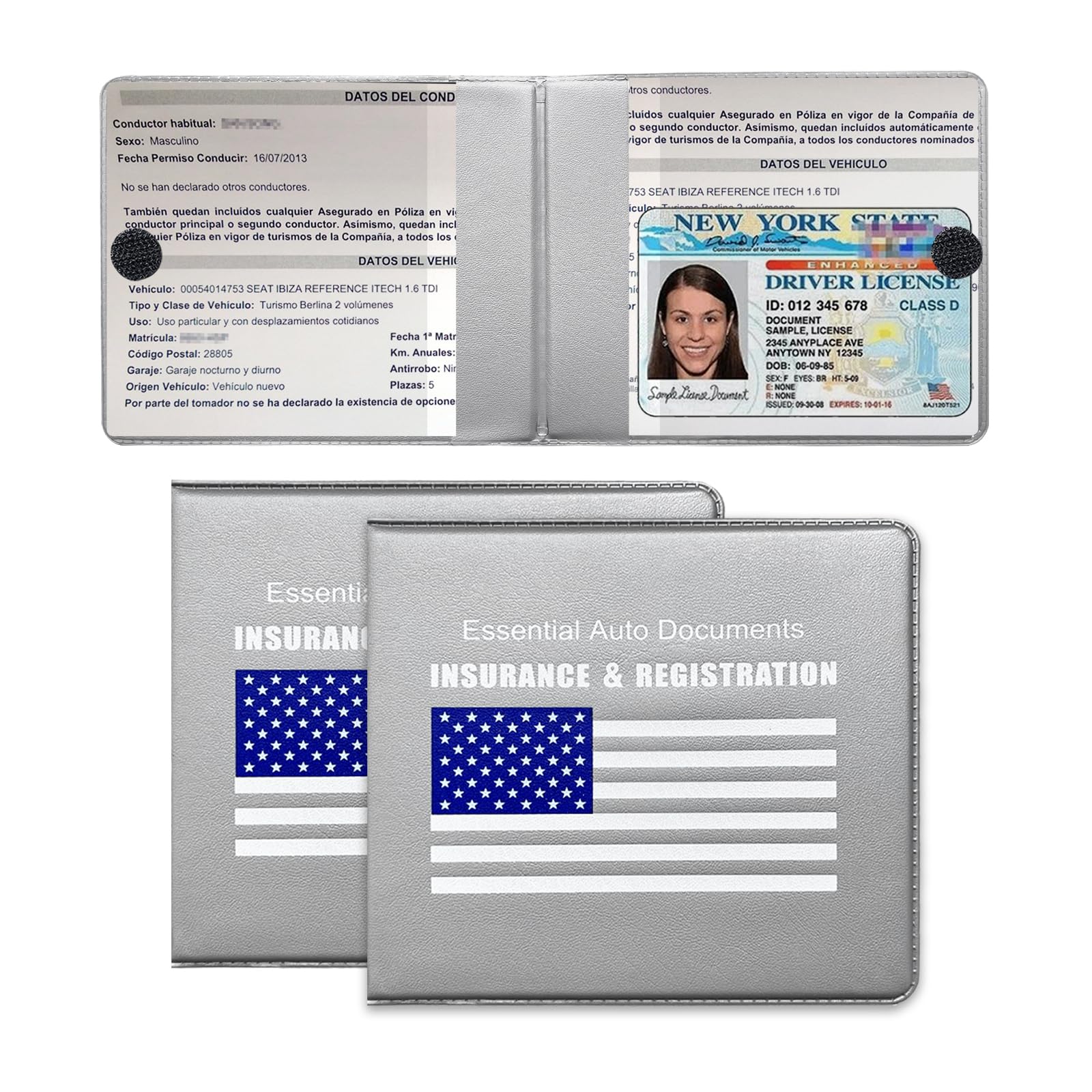 Snapklik.com : Kewucn Car Registration And Insurance Holder, 2 Pack ...