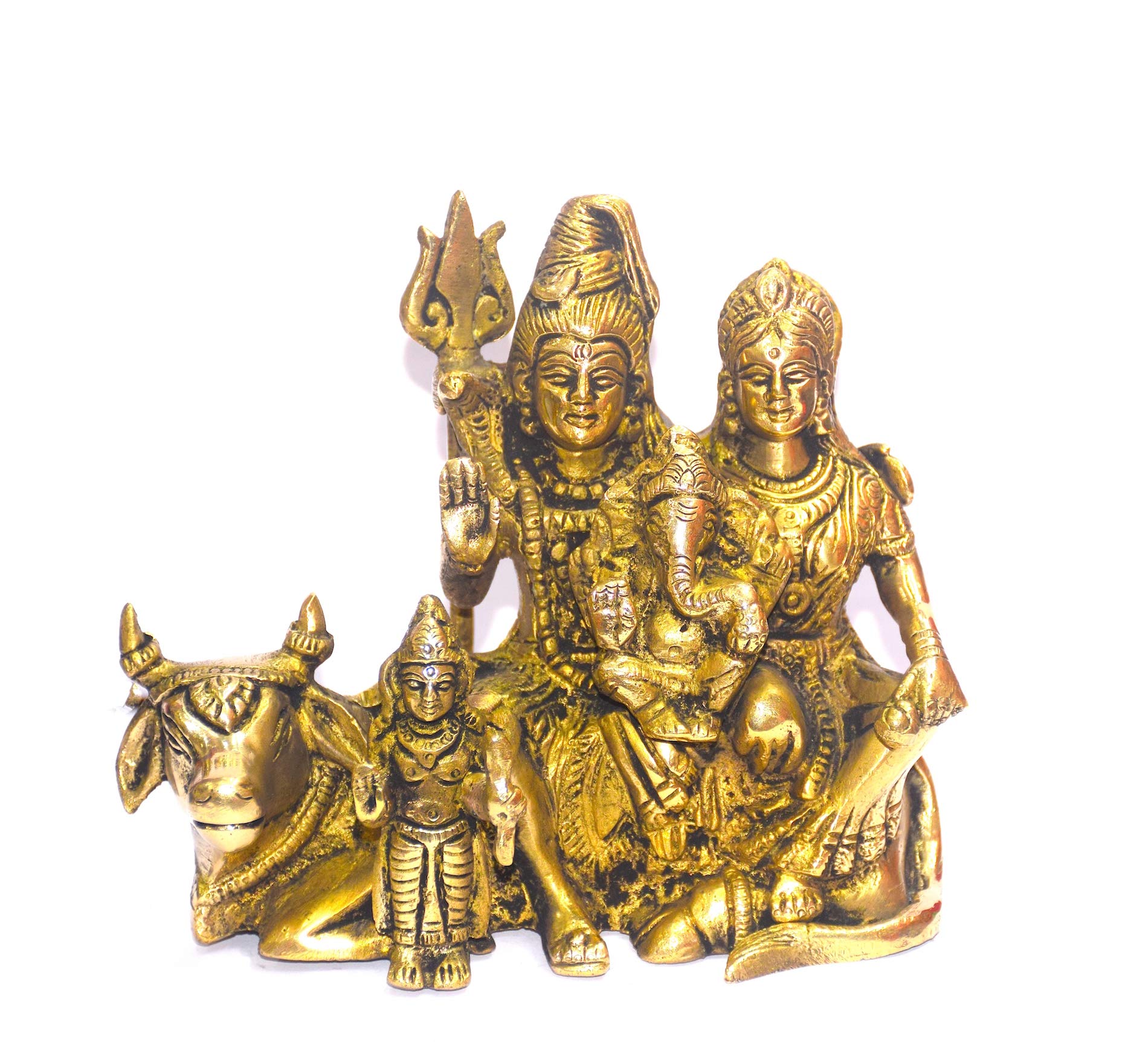 Buy RUDRADIVINE Golden Ashtadhatu Lord Shiva Parvati and Ganesha Murti ...